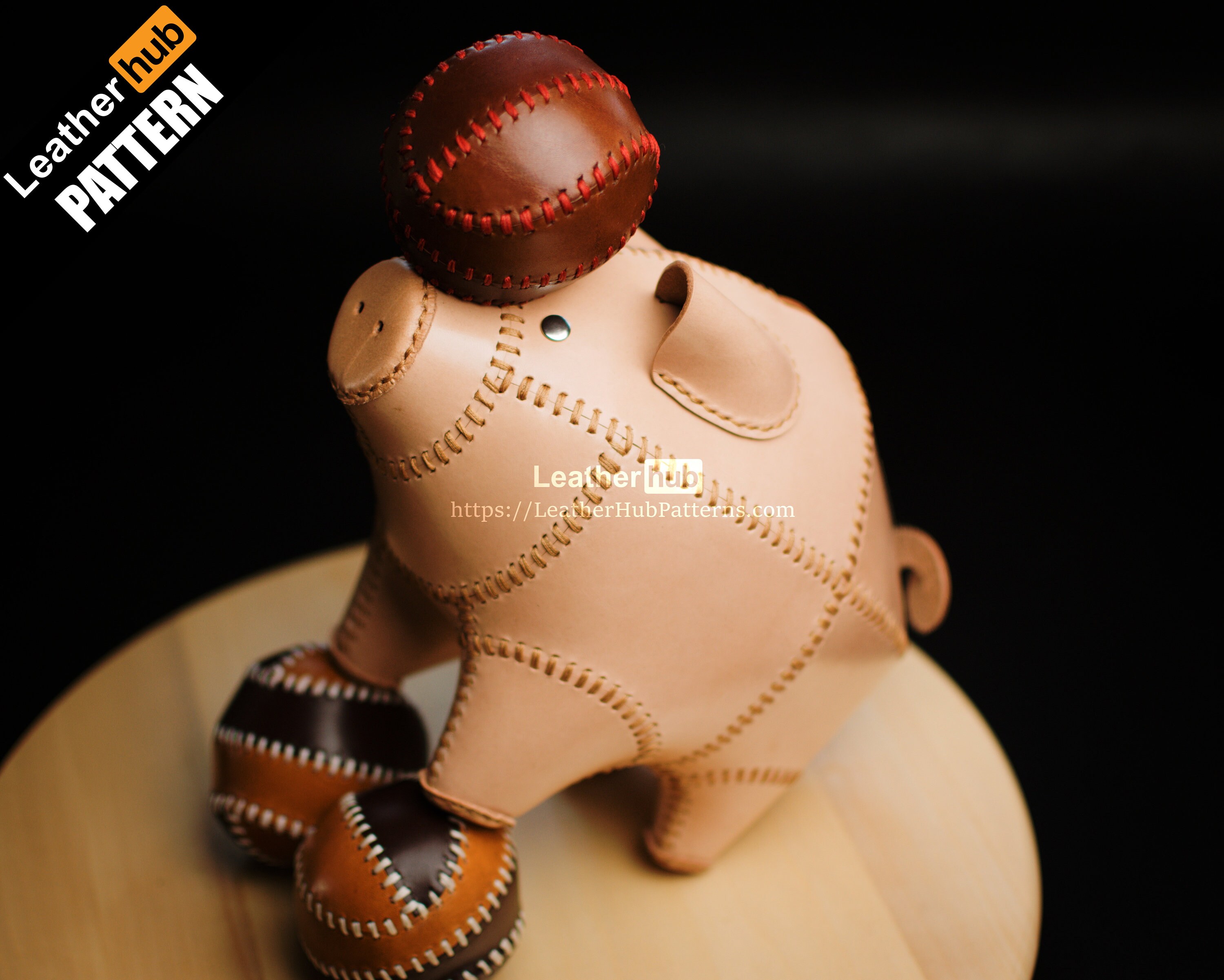Baseball leather pattern PDF - by Leatherhub