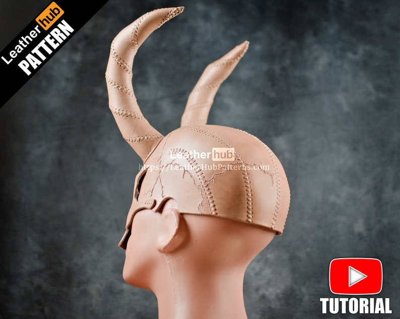 Skull Mask Leather Pattern PDF With Horns by Leatherhub - Etsy