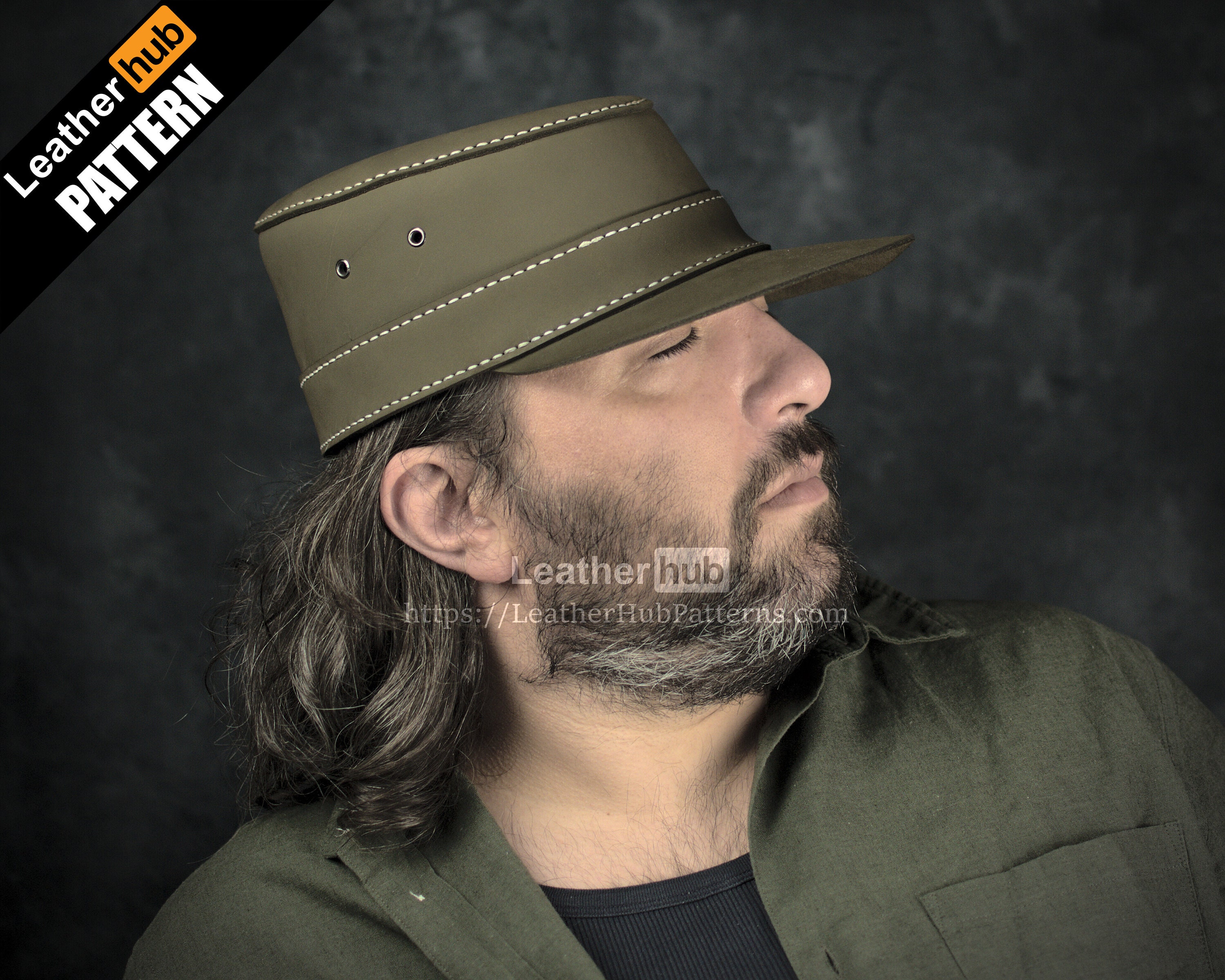 Leather patrol cap pattern PDF - The Ridgeway cap - by Leatherhub