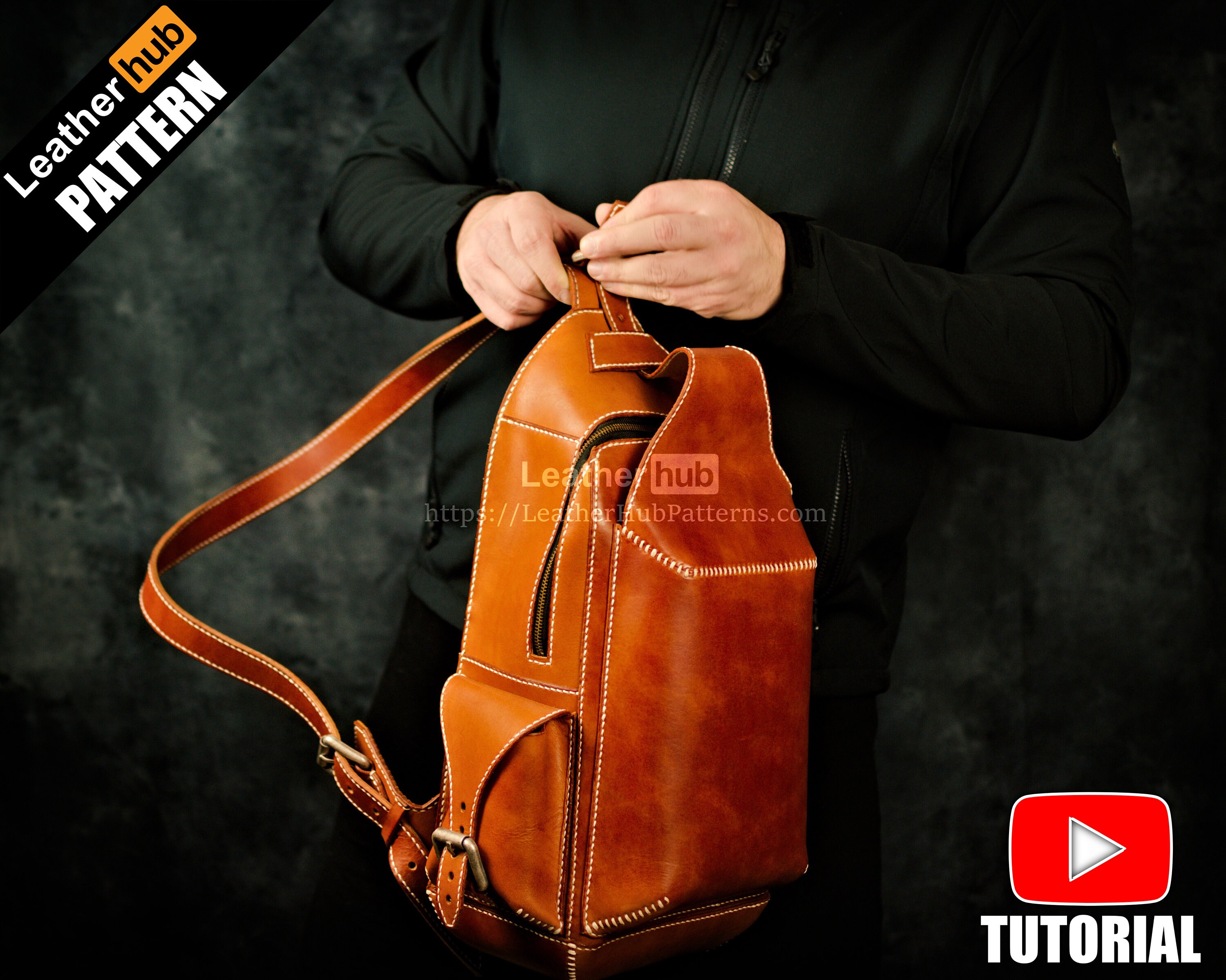 Sling bag leather pattern PDF - by Leatherhub