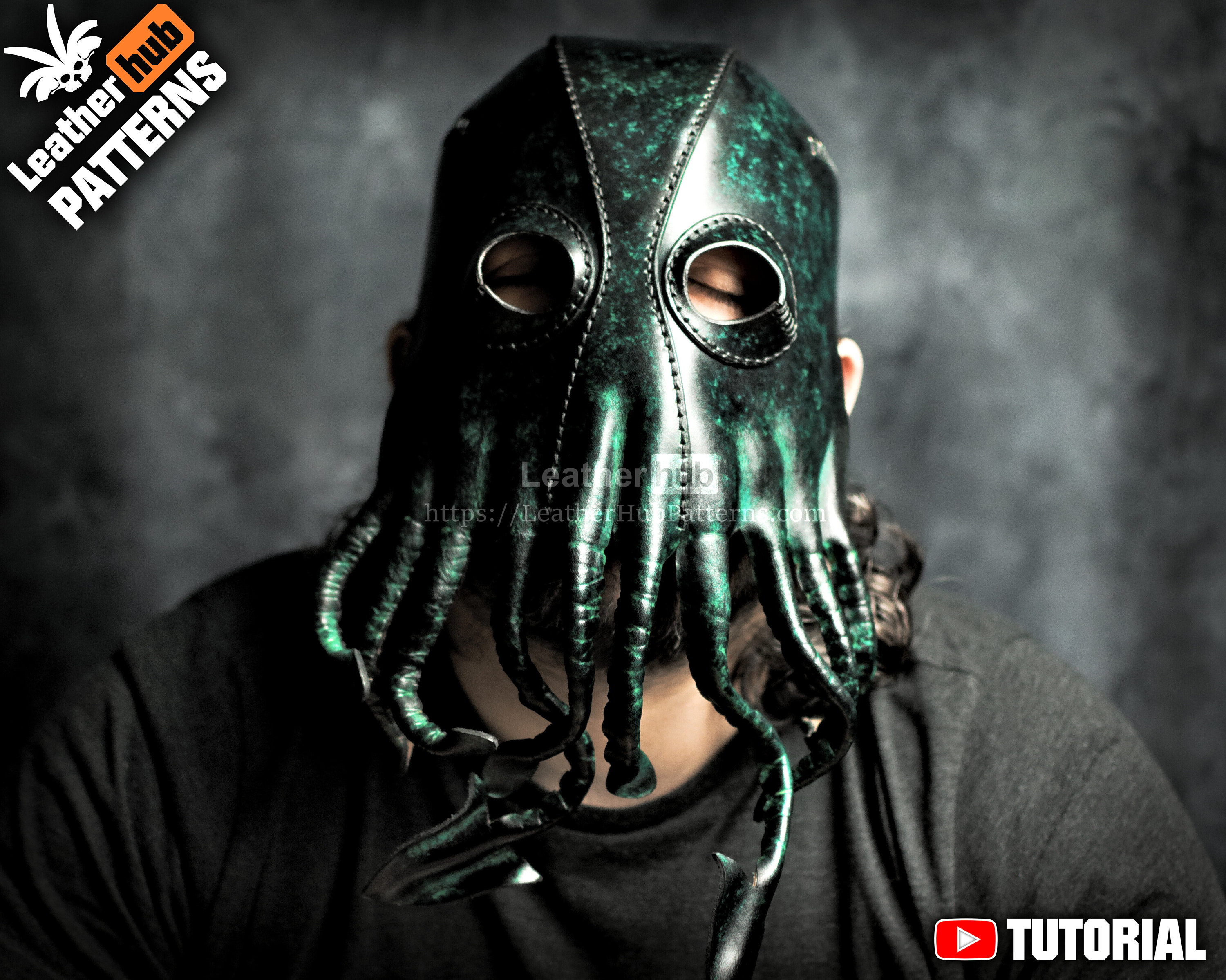 Scary mask leather pattern PDF - Cthulhu - by Leatherhub