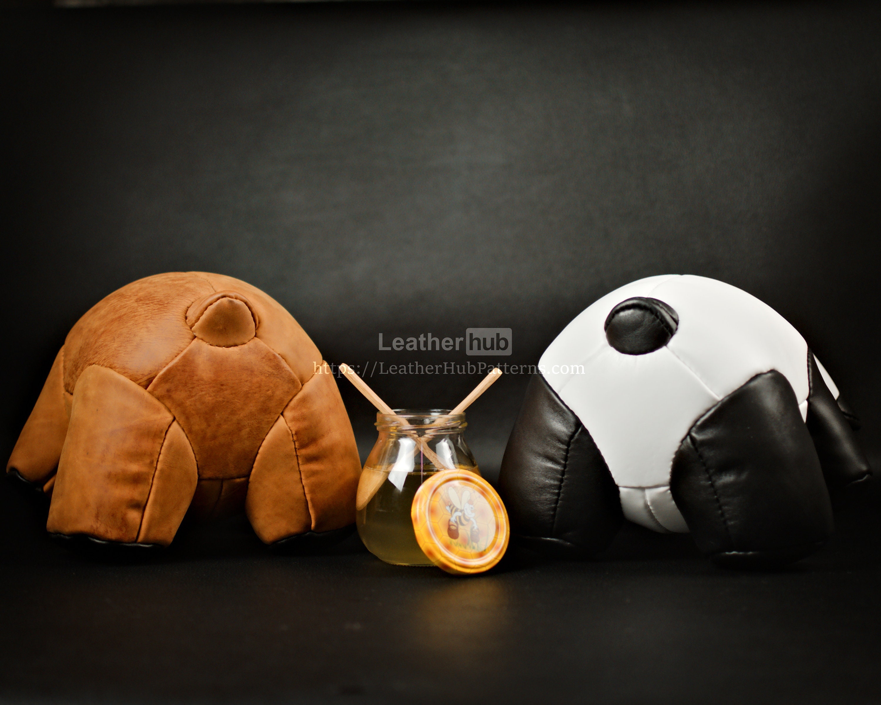 Leather Teddy bears pattern for leather craft with PDF template with ...