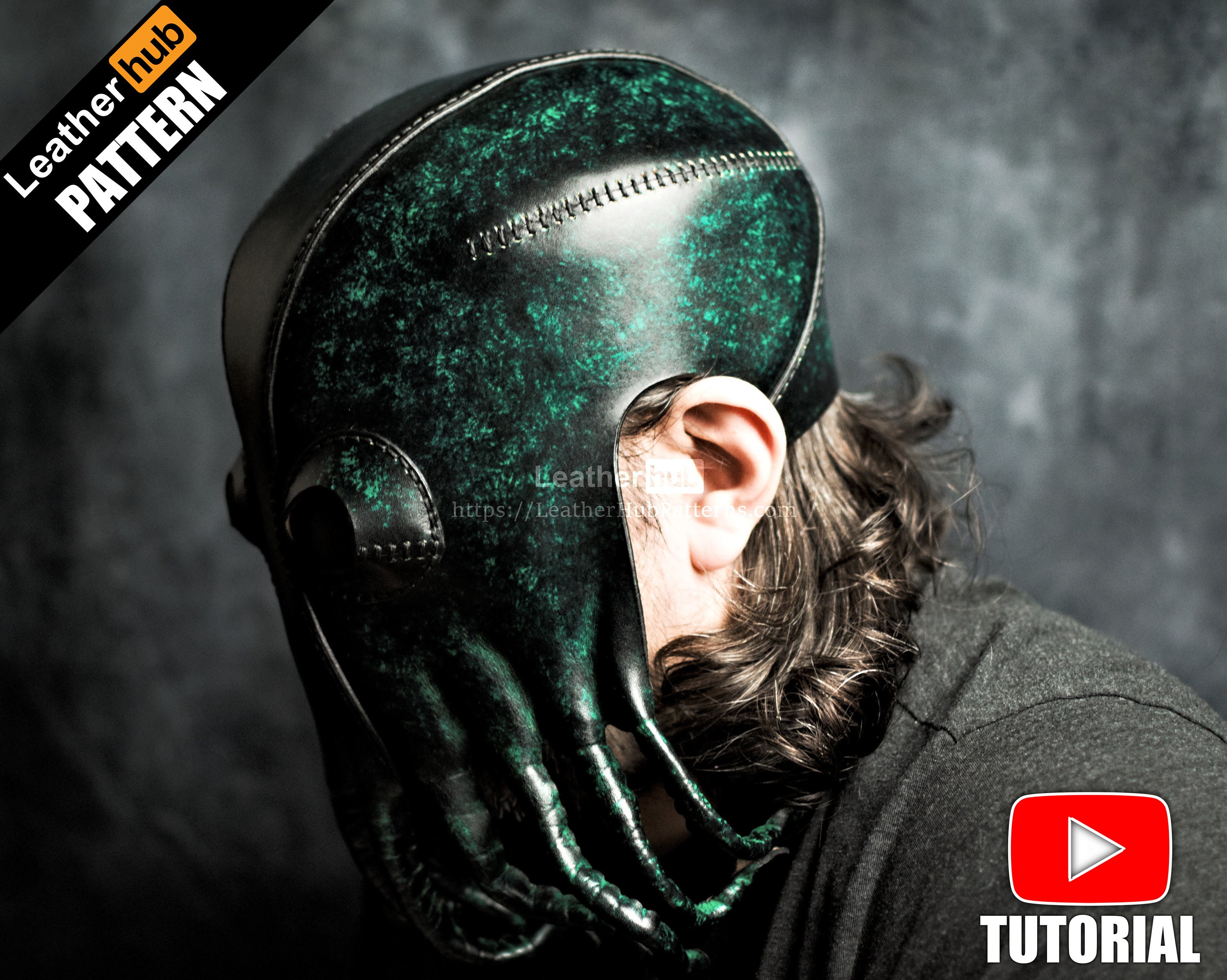Scary mask leather pattern PDF - Cthulhu - by Leatherhub