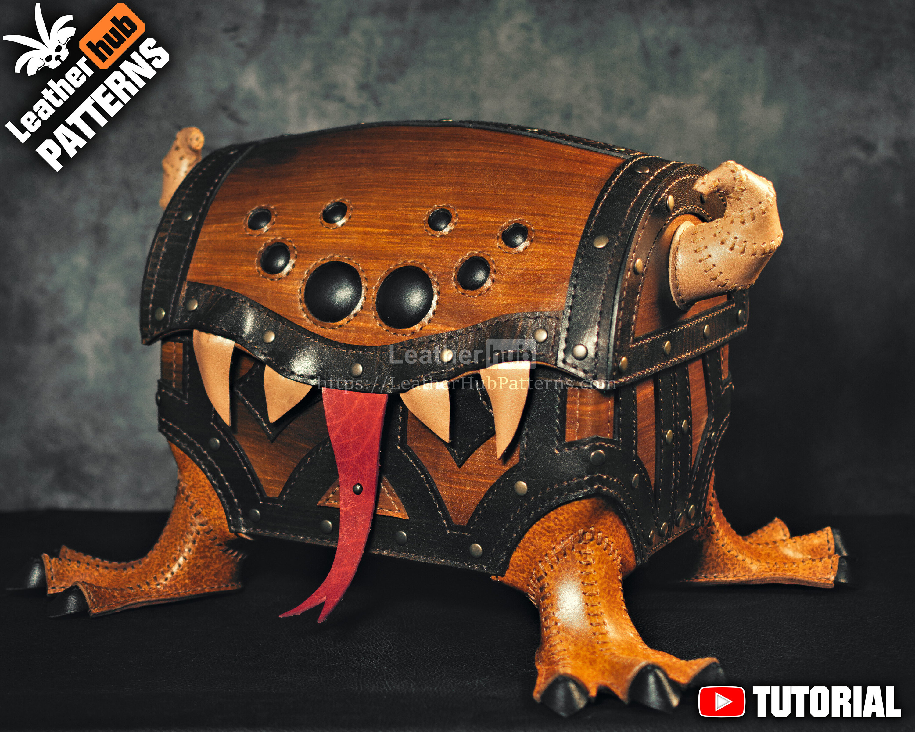 Mimic chest leather pattern PDF - by Leatherhub