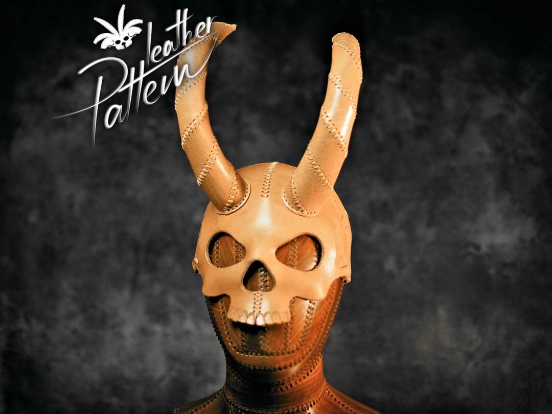 Skull Mask Leather Pattern PDF With Horns by - Etsy