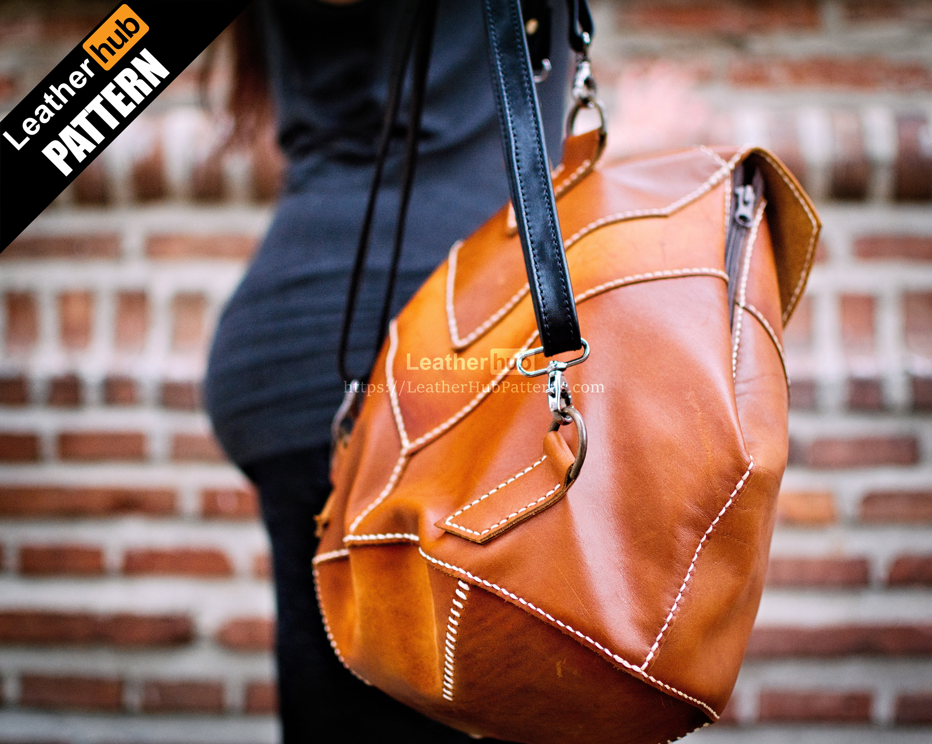 Ladies leather backpack pattern PDF - by Leatherhub