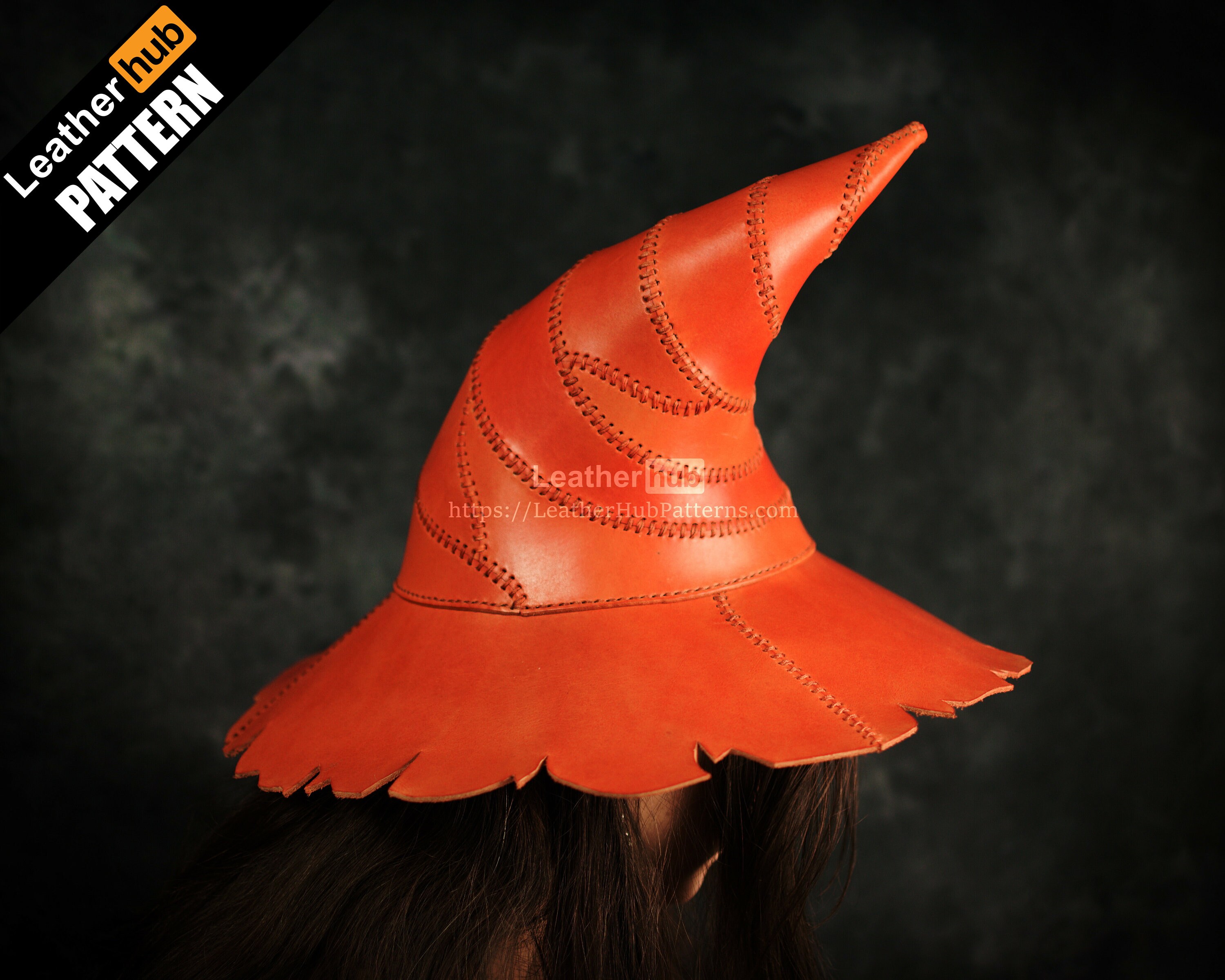 Wizard hat leather pattern PDF - by Leatherhub