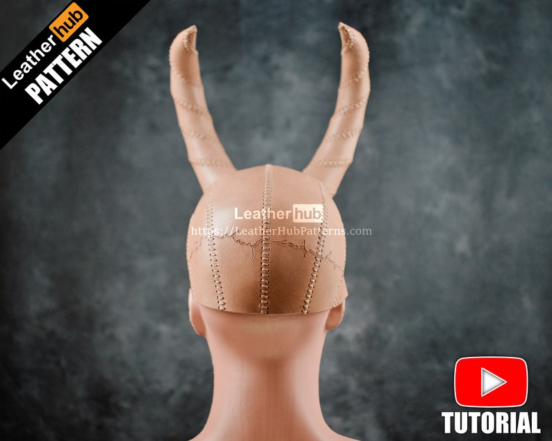 Skull Mask Leather Pattern PDF With Horns by Leatherhub - Etsy