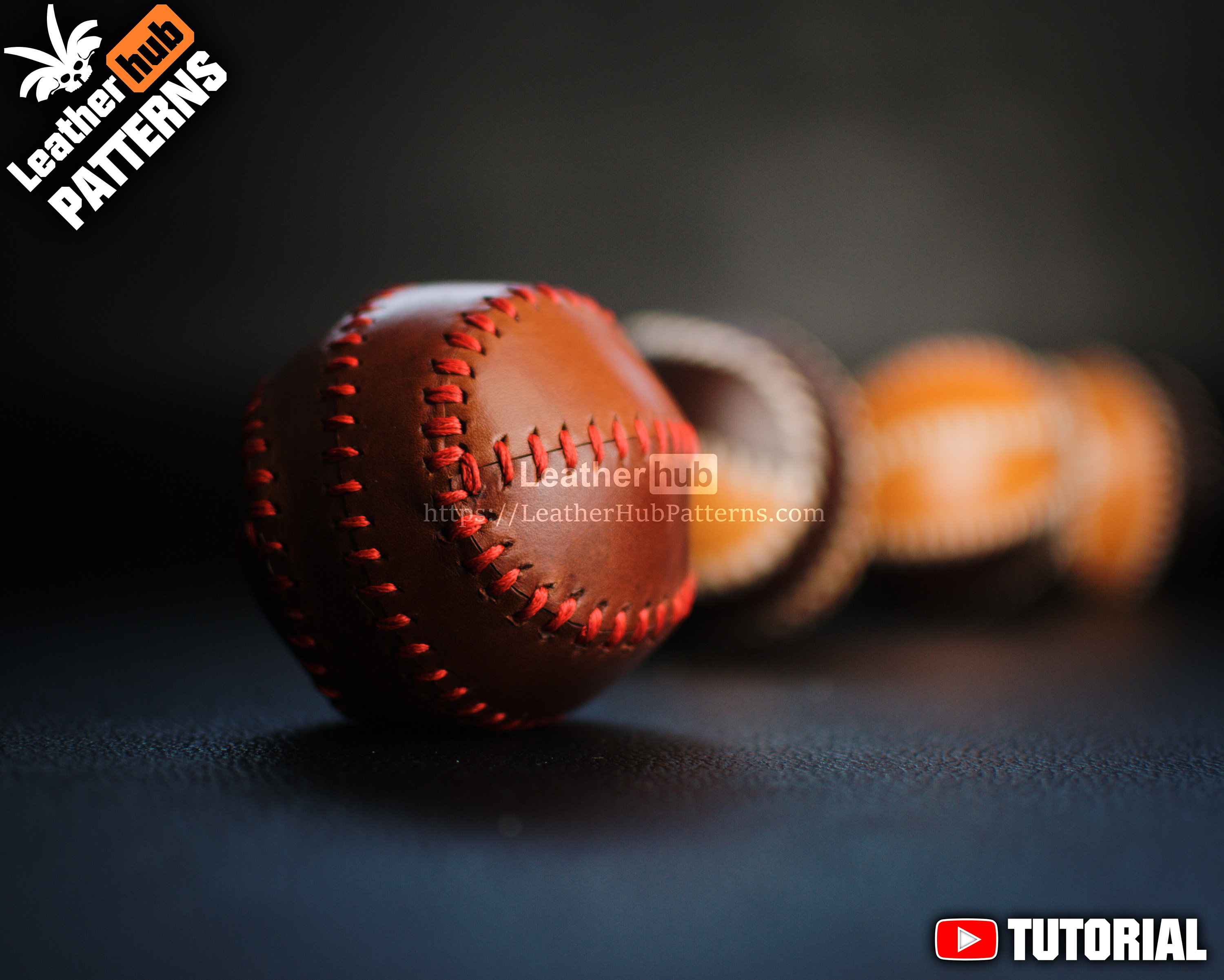 Baseball leather pattern PDF - by Leatherhub