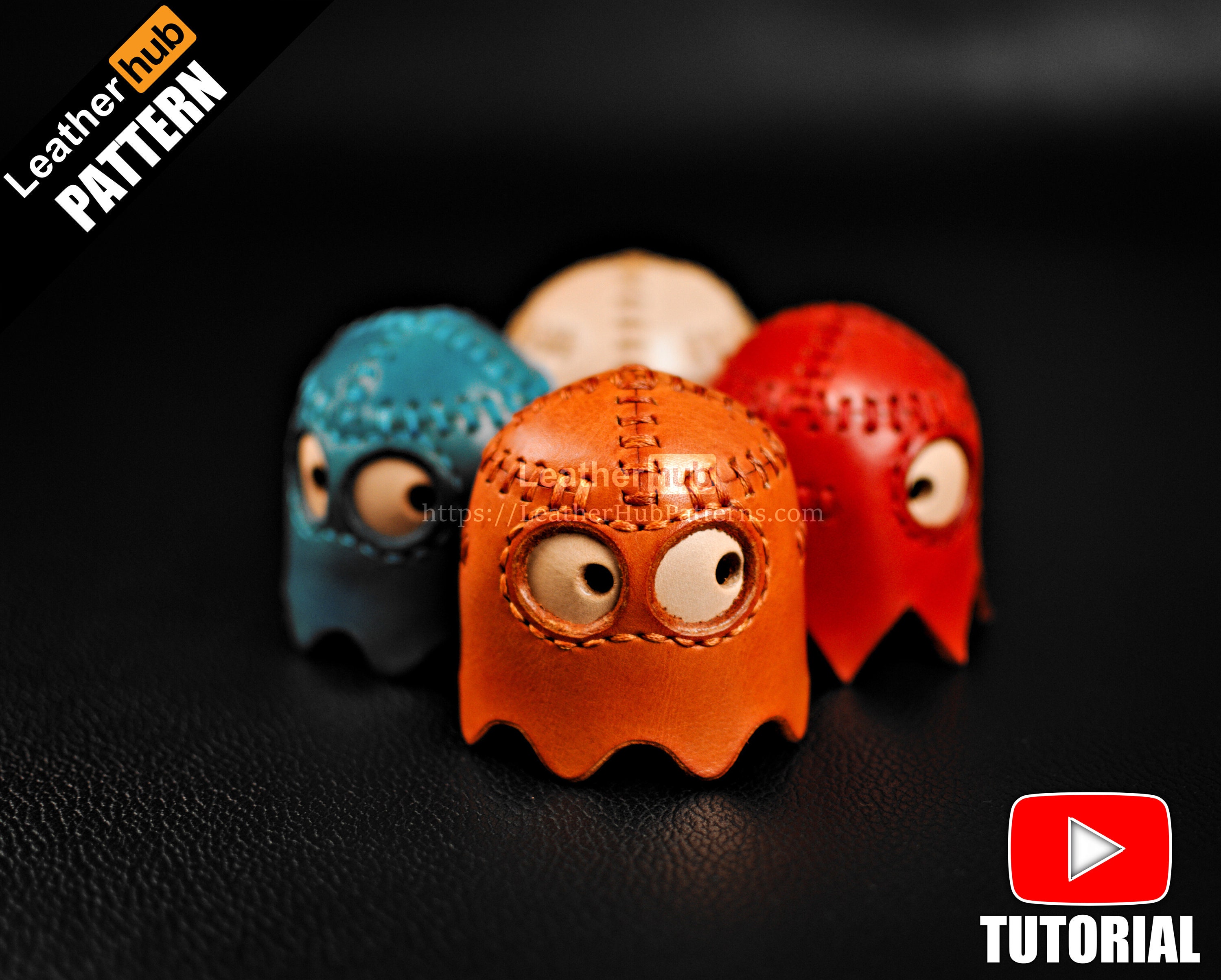 Leather ghosts pattern PDF - by Leatherhub