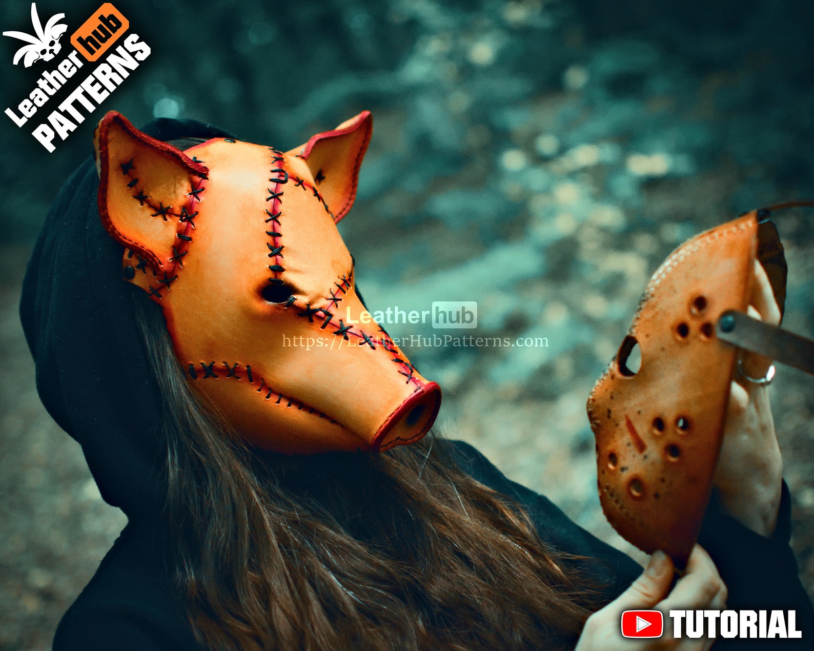 Pig Leather Mask Pattern PDF the Pigenstein by Leatherhub - Etsy