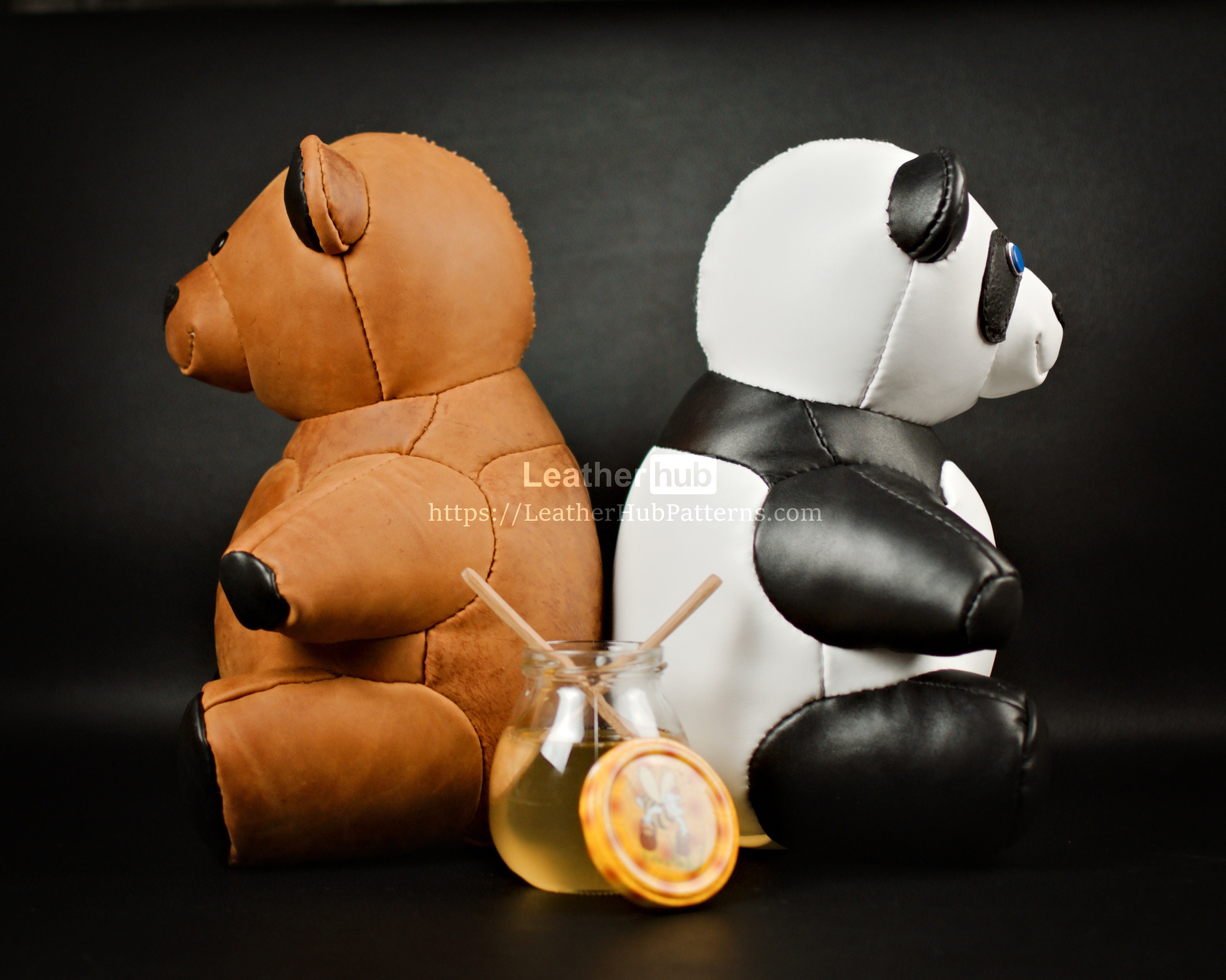 Leather Teddy bears pattern for leather craft with PDF template with ...