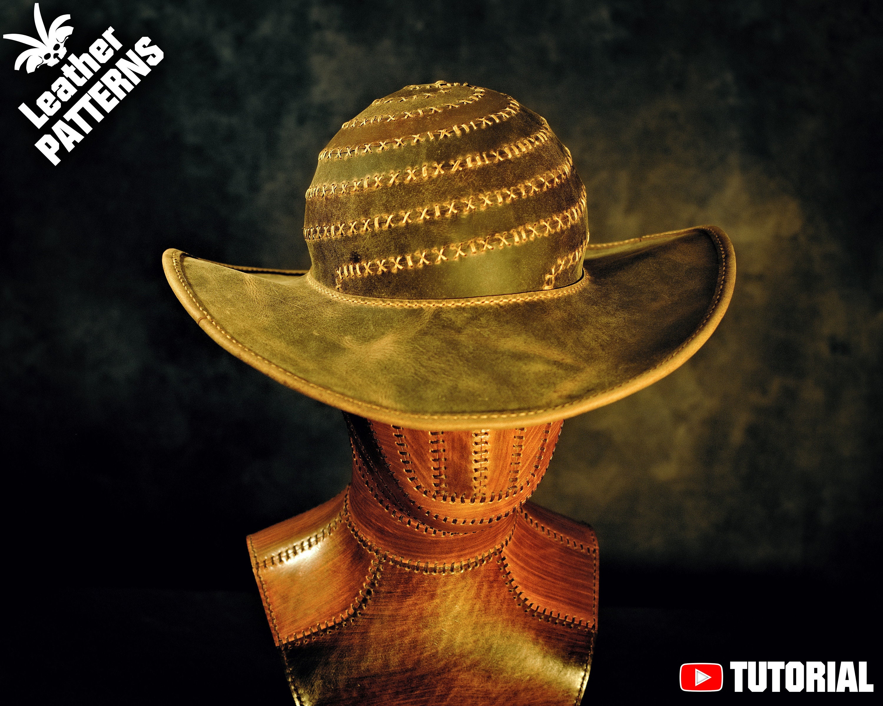 Leather hat pattern PDF - The prelate hat - by LeatherHubPatterns