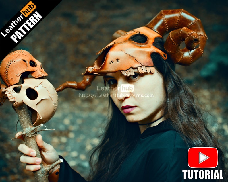 Pagan Skull Mask Leather Pattern PDF by Leatherhub - Etsy