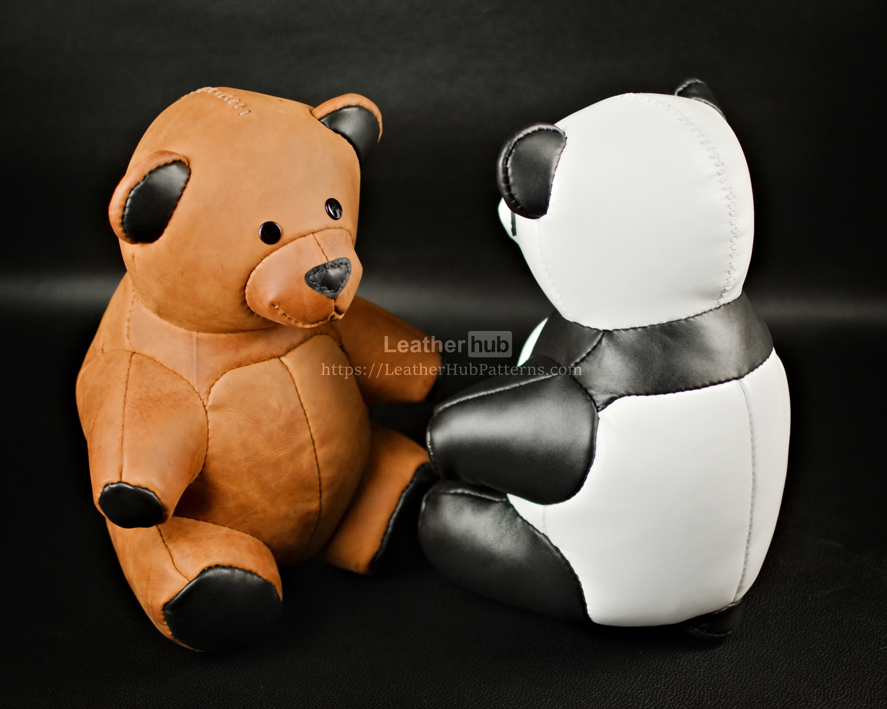 Leather Teddy bears pattern for leather craft with PDF template with ...