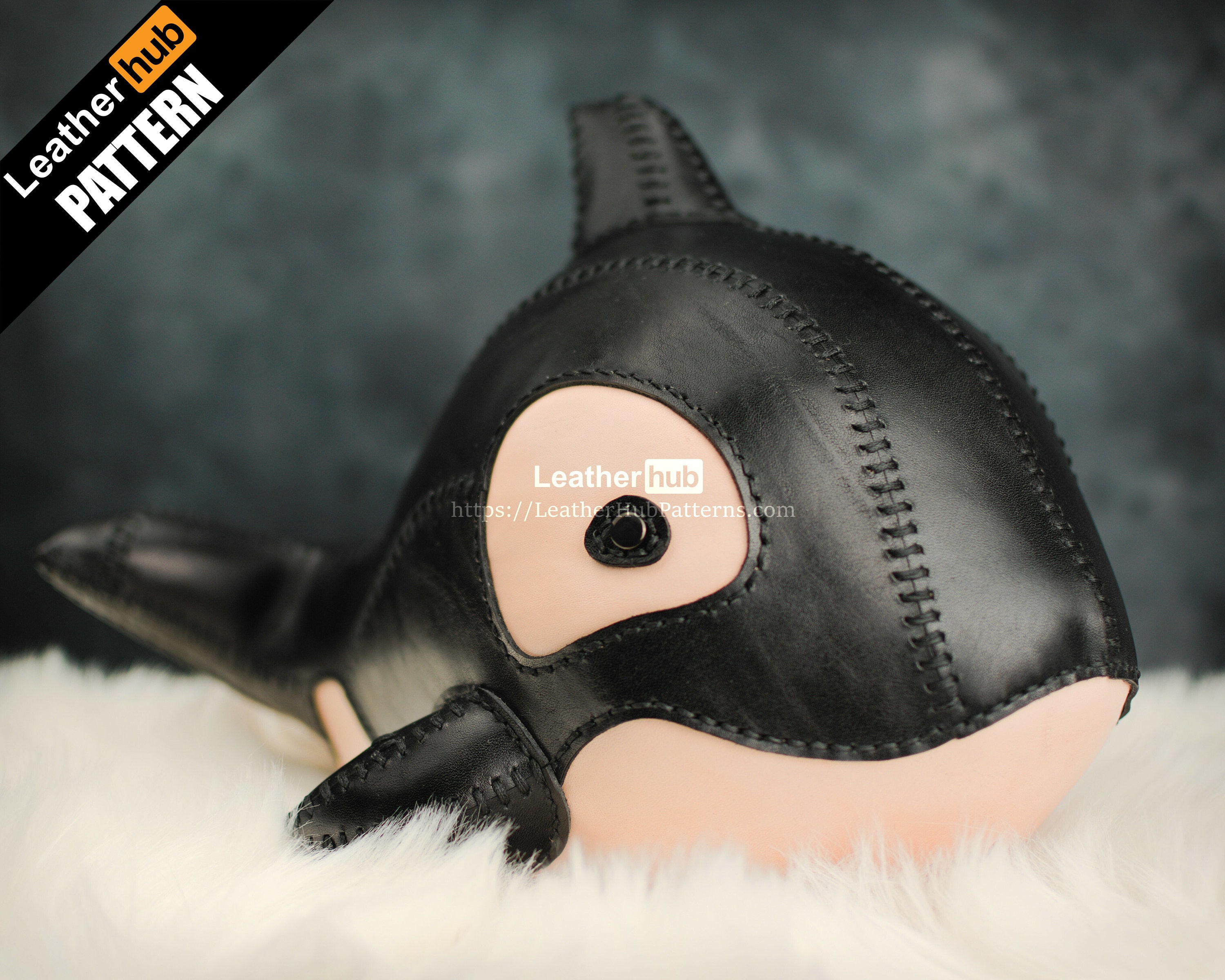 Orca whale leather pattern PDF - by Leatherhub