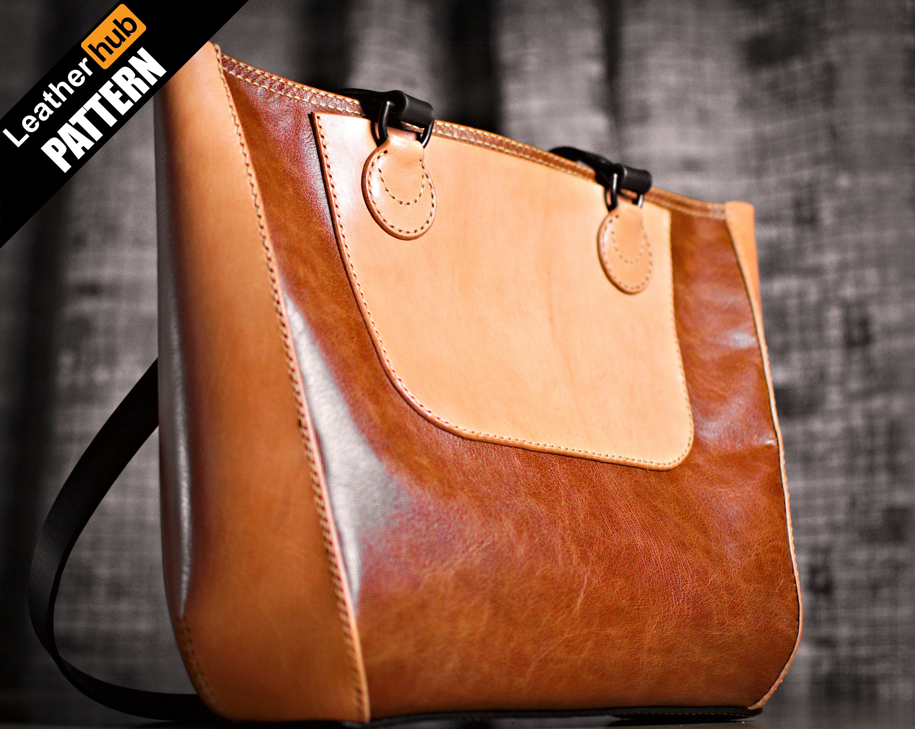 With How To Guide Leather Tote Bag Leather Bag Pattern PDF Files Books 