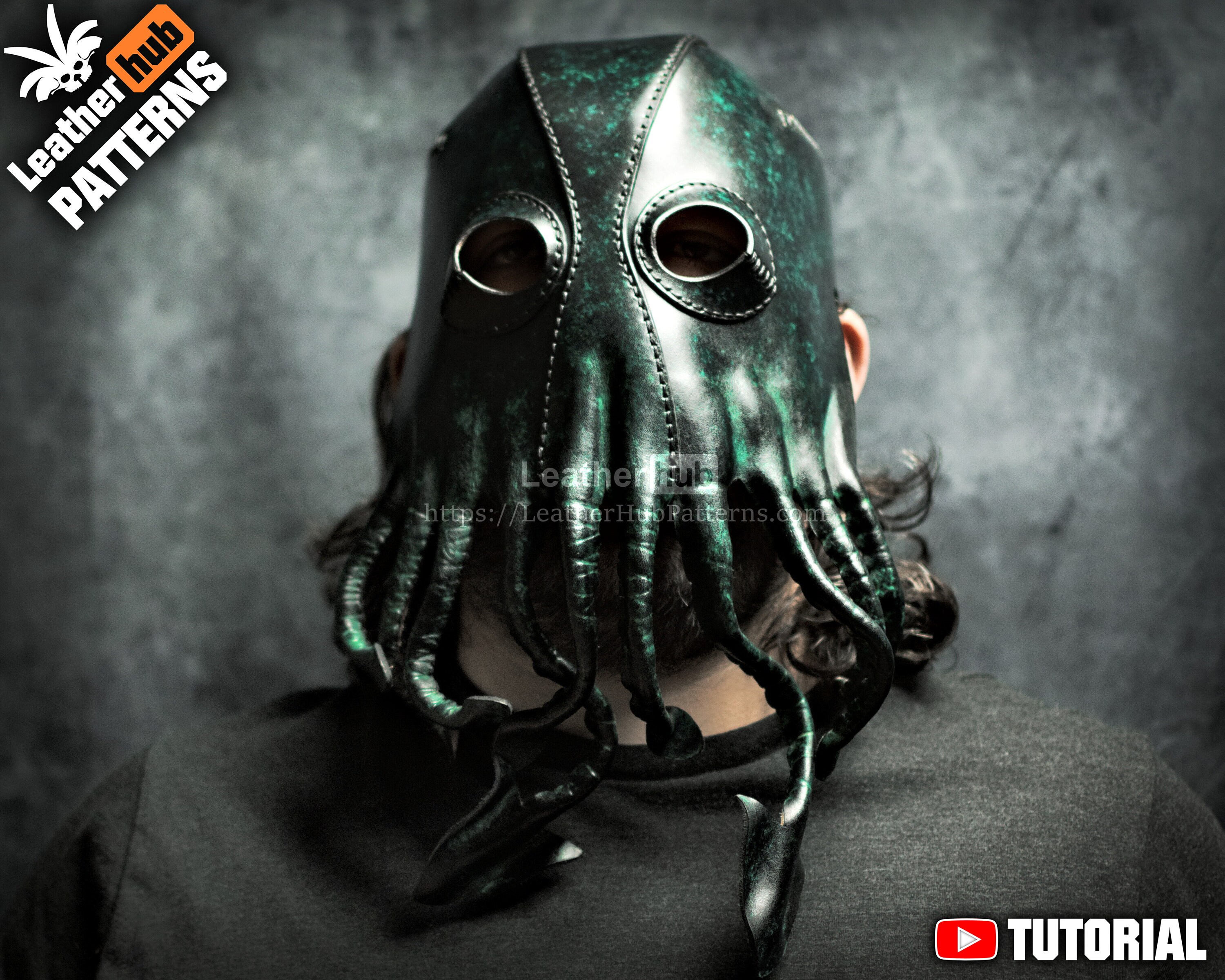 Scary mask leather pattern PDF - Cthulhu - by Leatherhub