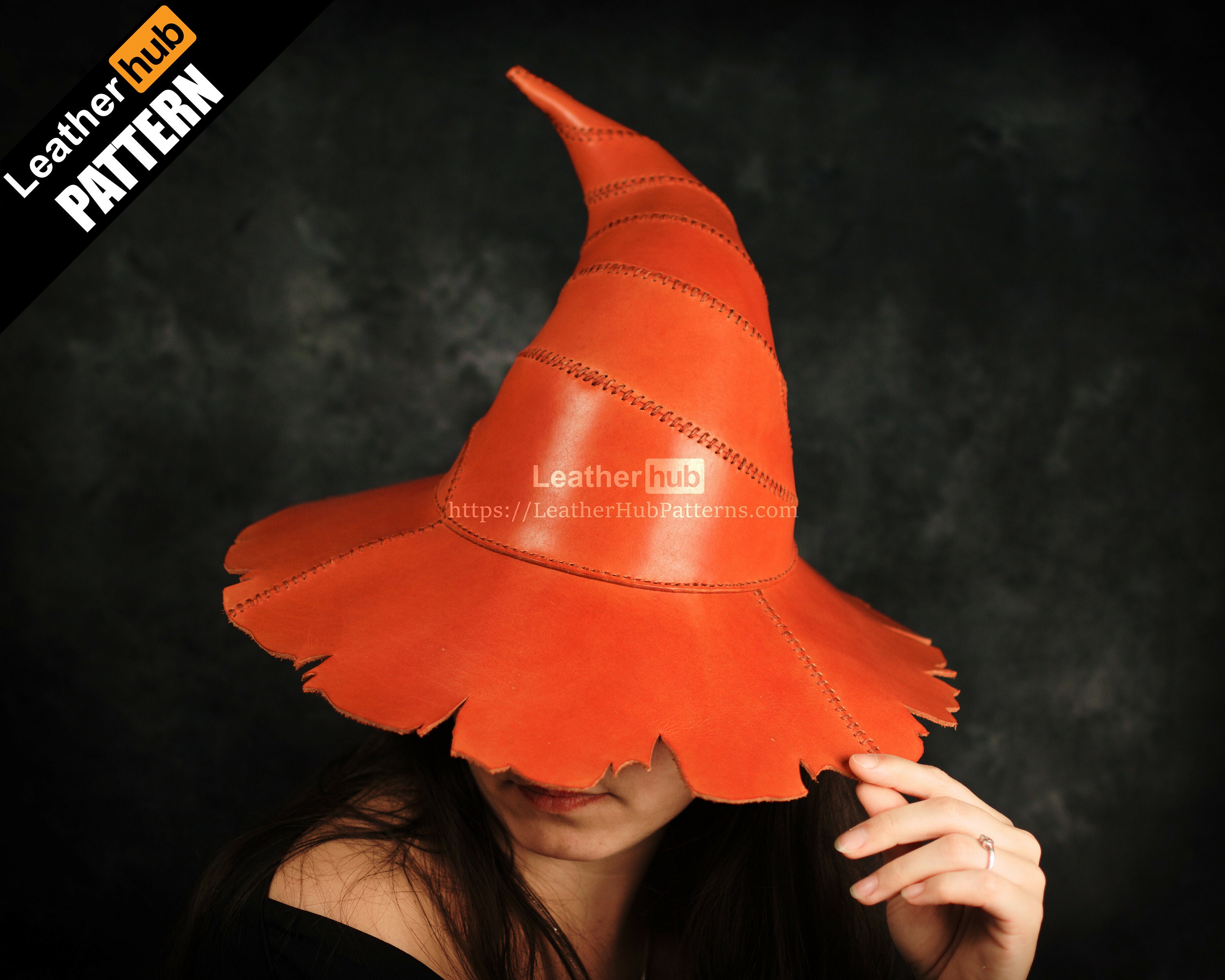 Wizard hat leather pattern PDF - by Leatherhub