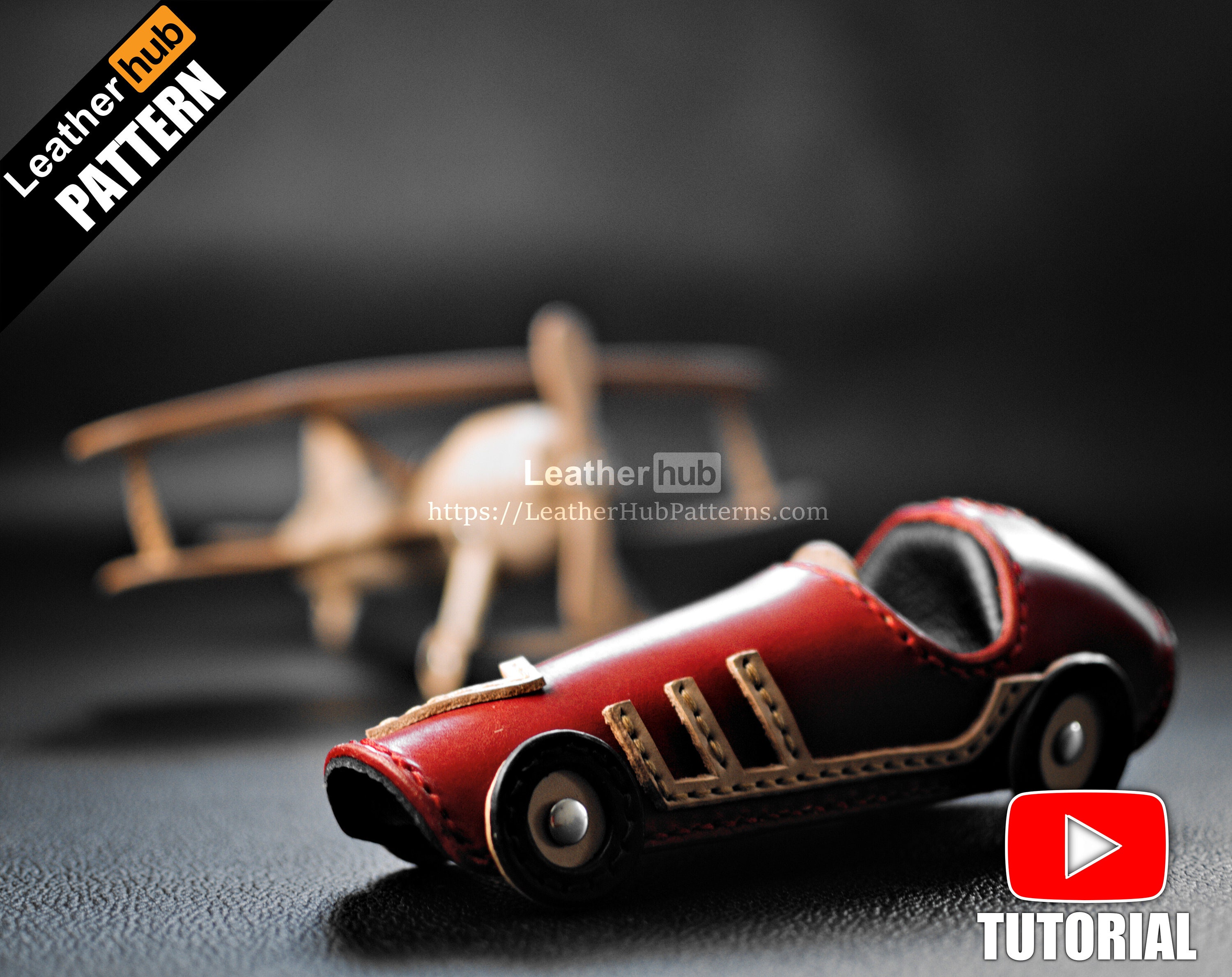Leather pattern PDF - Toy racing car - by Leatherhub