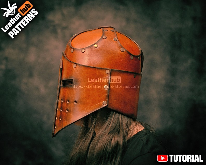 Knight Helmet Leather Pattern PDF by Leatherhub - Etsy