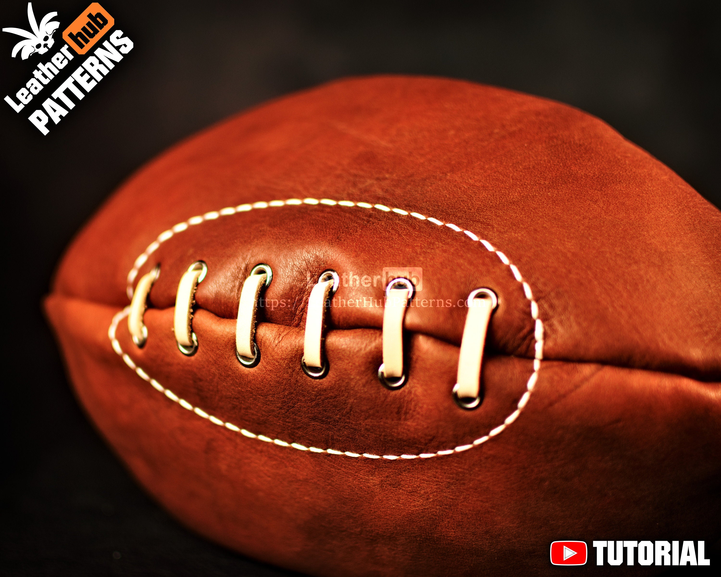 Football ball dopp bag leather pattern PDF - by Leatherhub