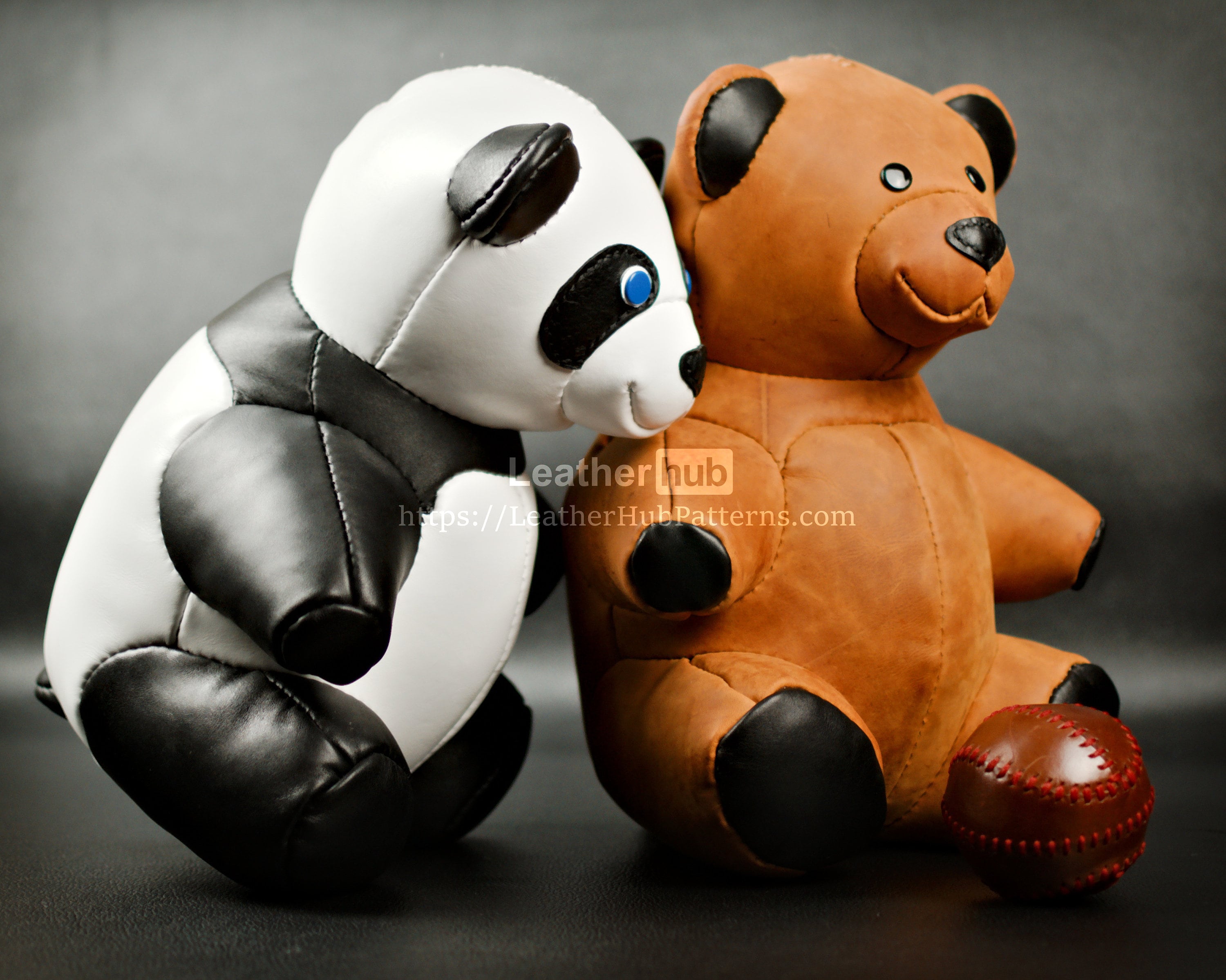 Leather Teddy bears pattern for leather craft with PDF template with ...