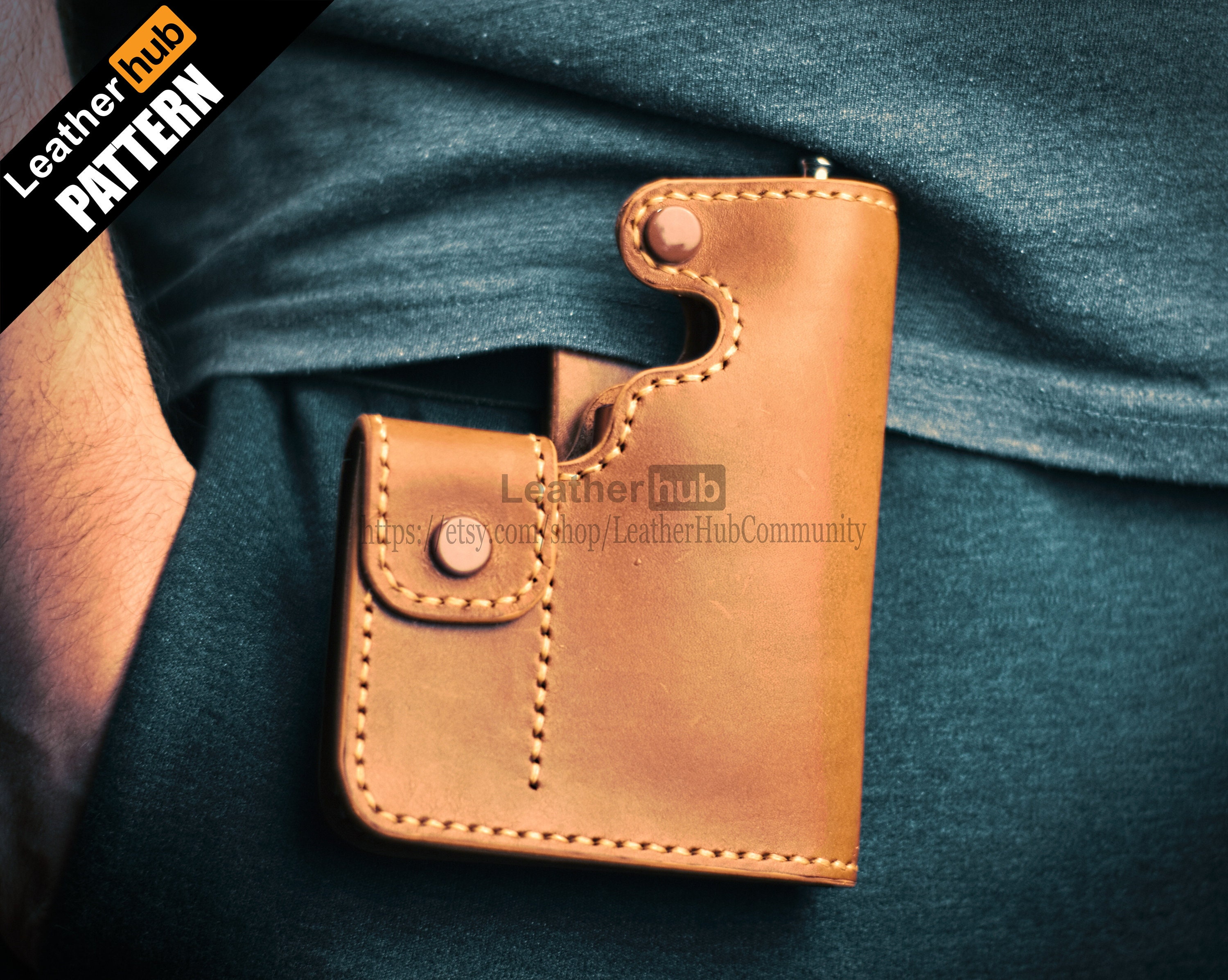 Vape bag leather pattern PDF - by Leatherhub