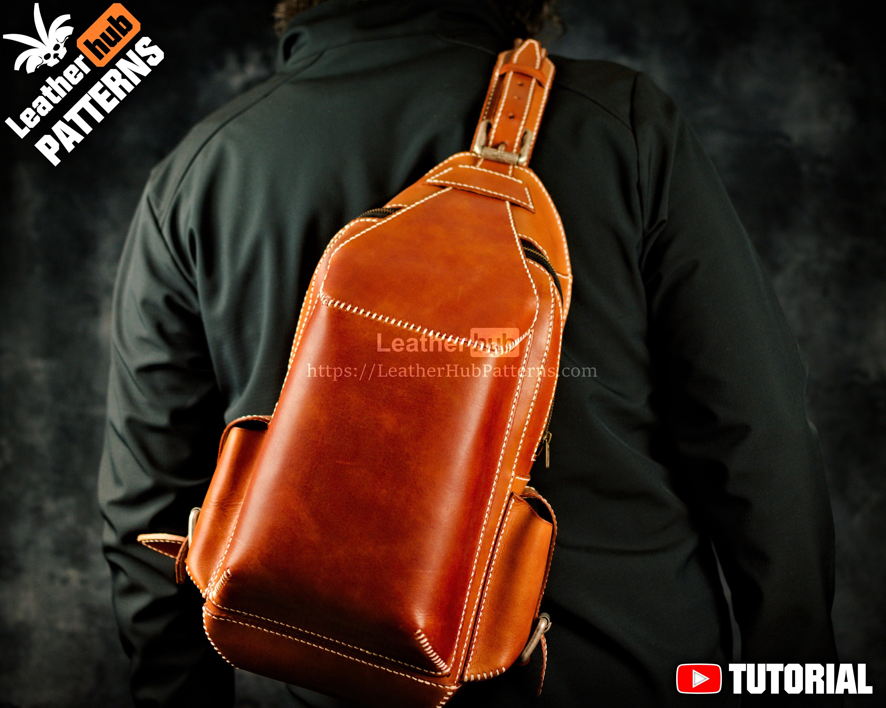 Sling bag leather pattern PDF - by Leatherhub