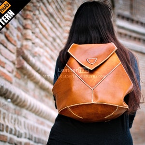 Ladies leather backpack pattern PDF by Leatherhub | Etsy