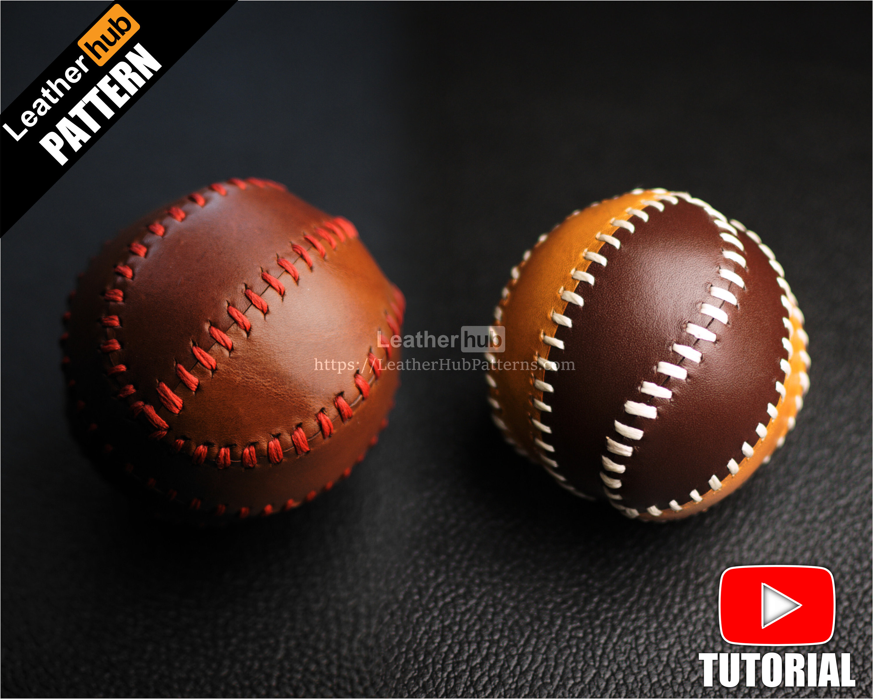 Baseball leather pattern PDF - by Leatherhub