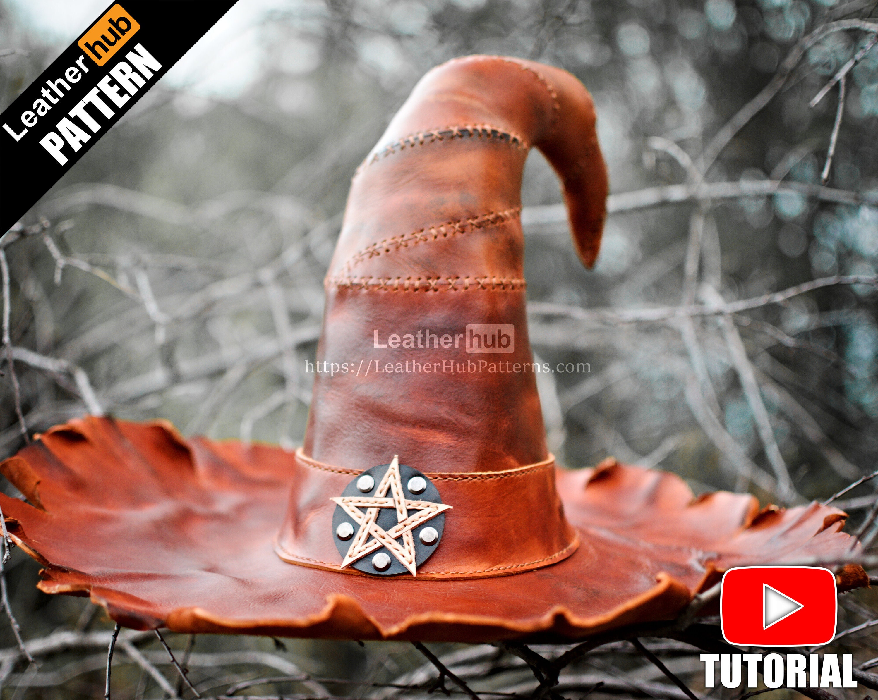 Witch Hat Leather Pattern PDF by Leatherhub | Etsy UK