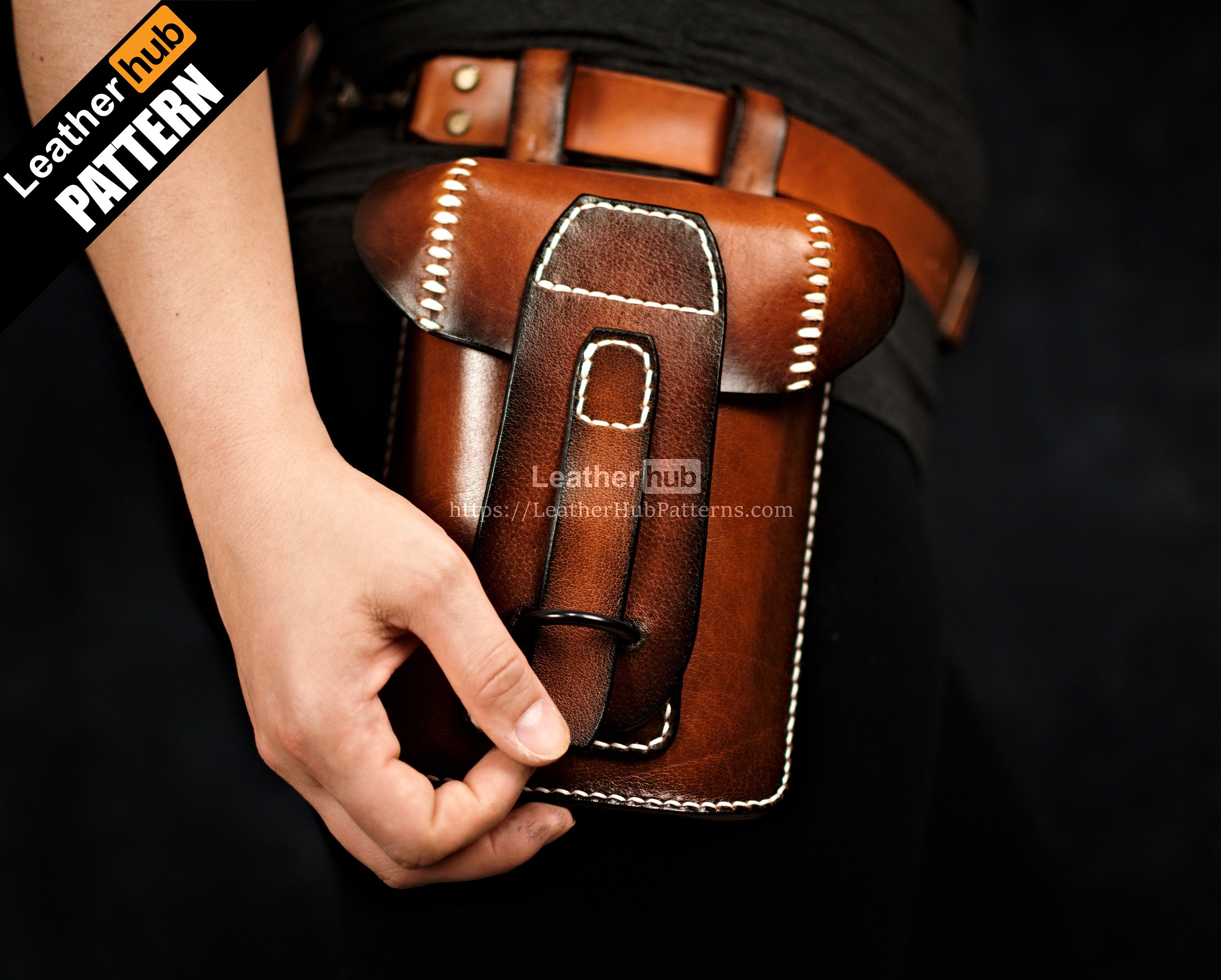 Hip bag leather pattern PDF - by Leatherhub