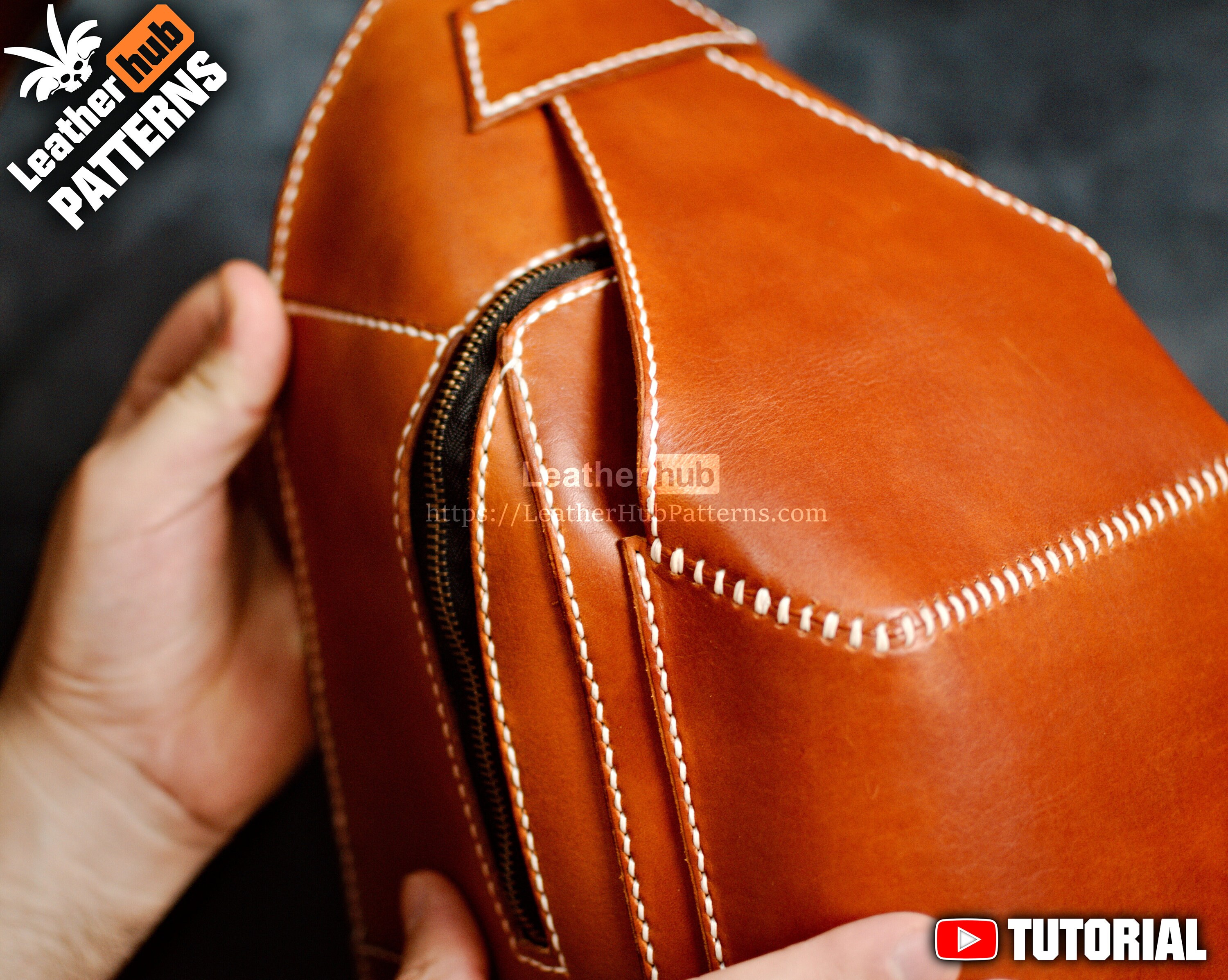 Sling bag leather pattern PDF - by Leatherhub