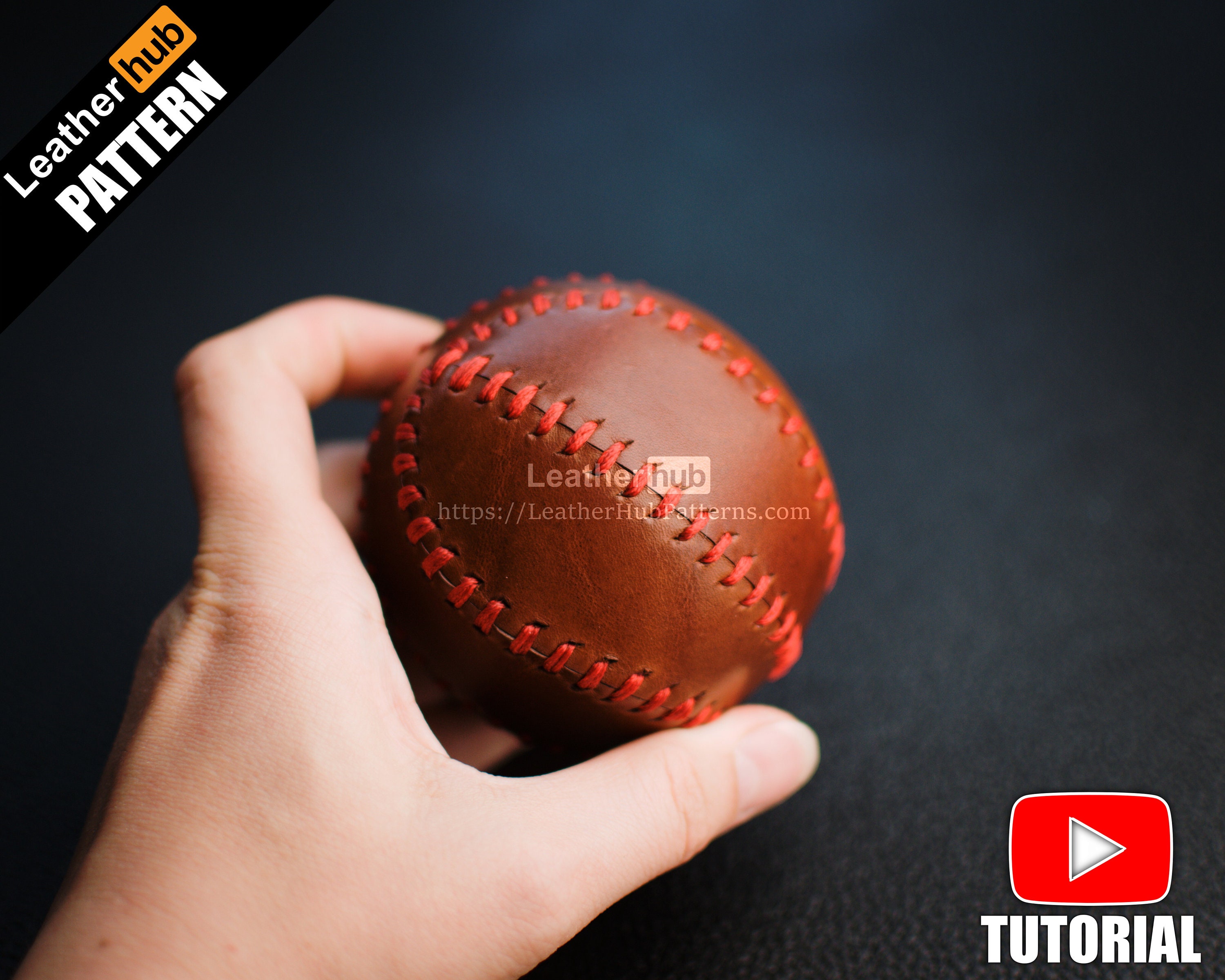 Baseball leather pattern PDF - by Leatherhub