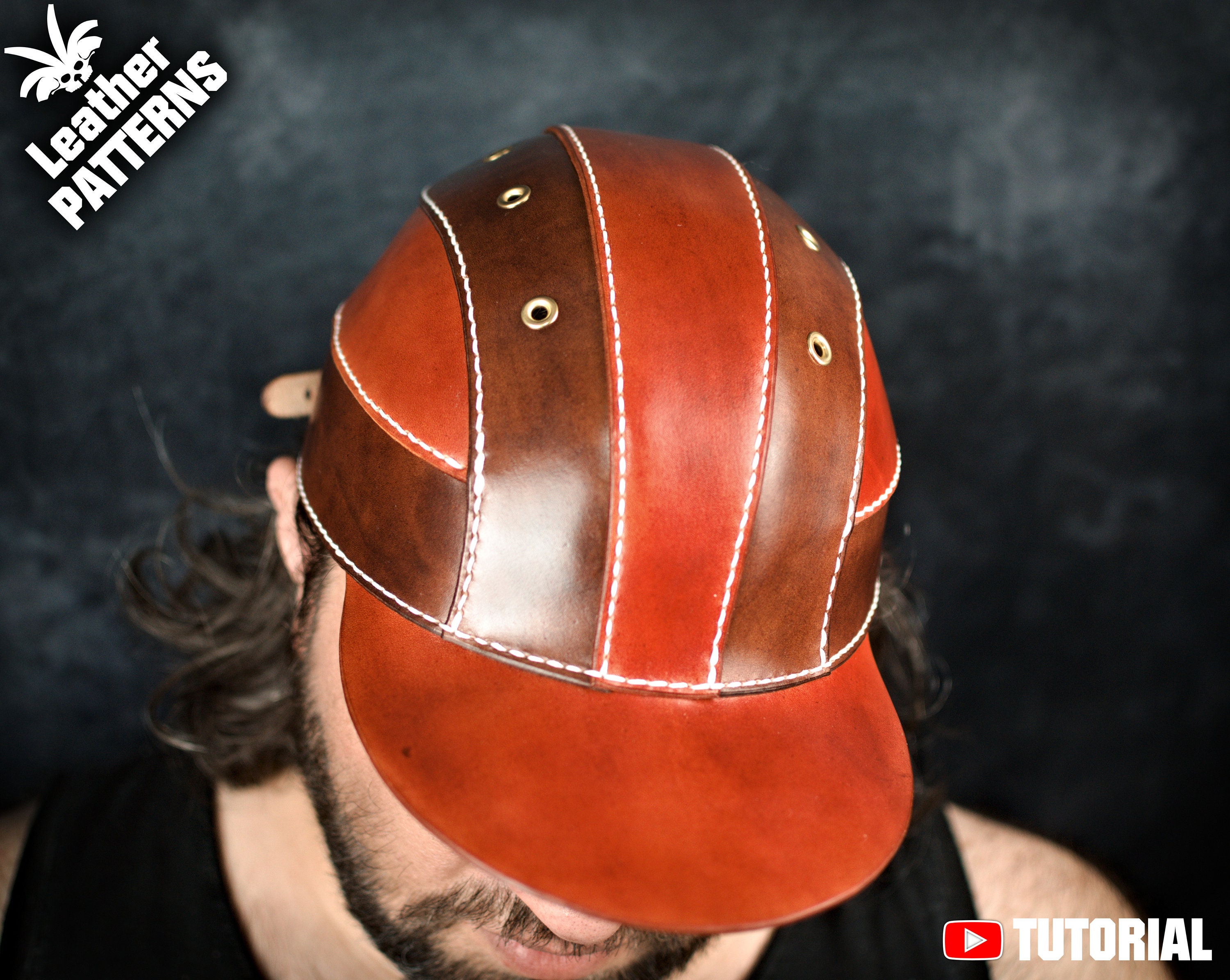 Leather cap pattern PDF - by LeatherHubPatterns