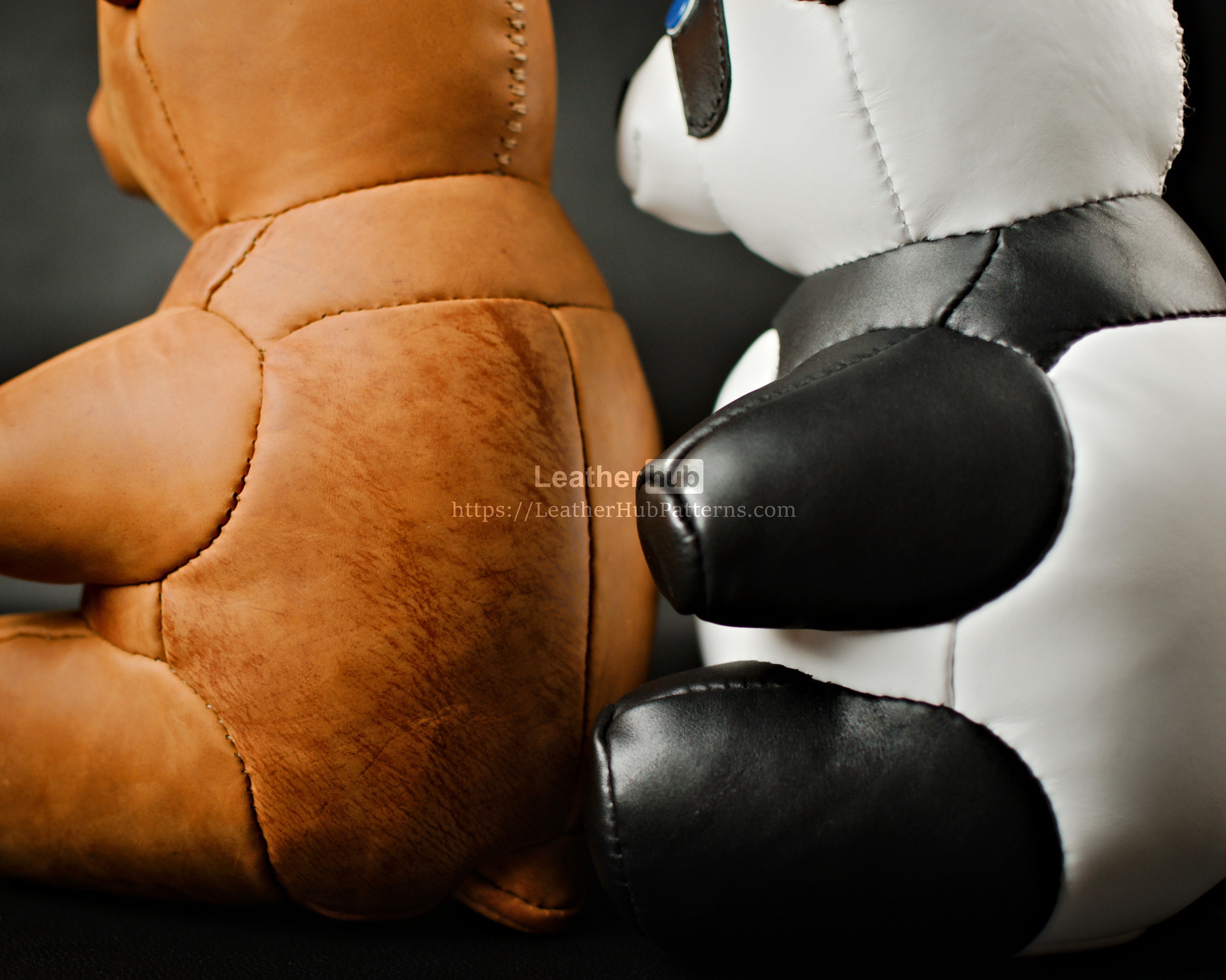 Leather Teddy bears pattern for leather craft with PDF template with ...