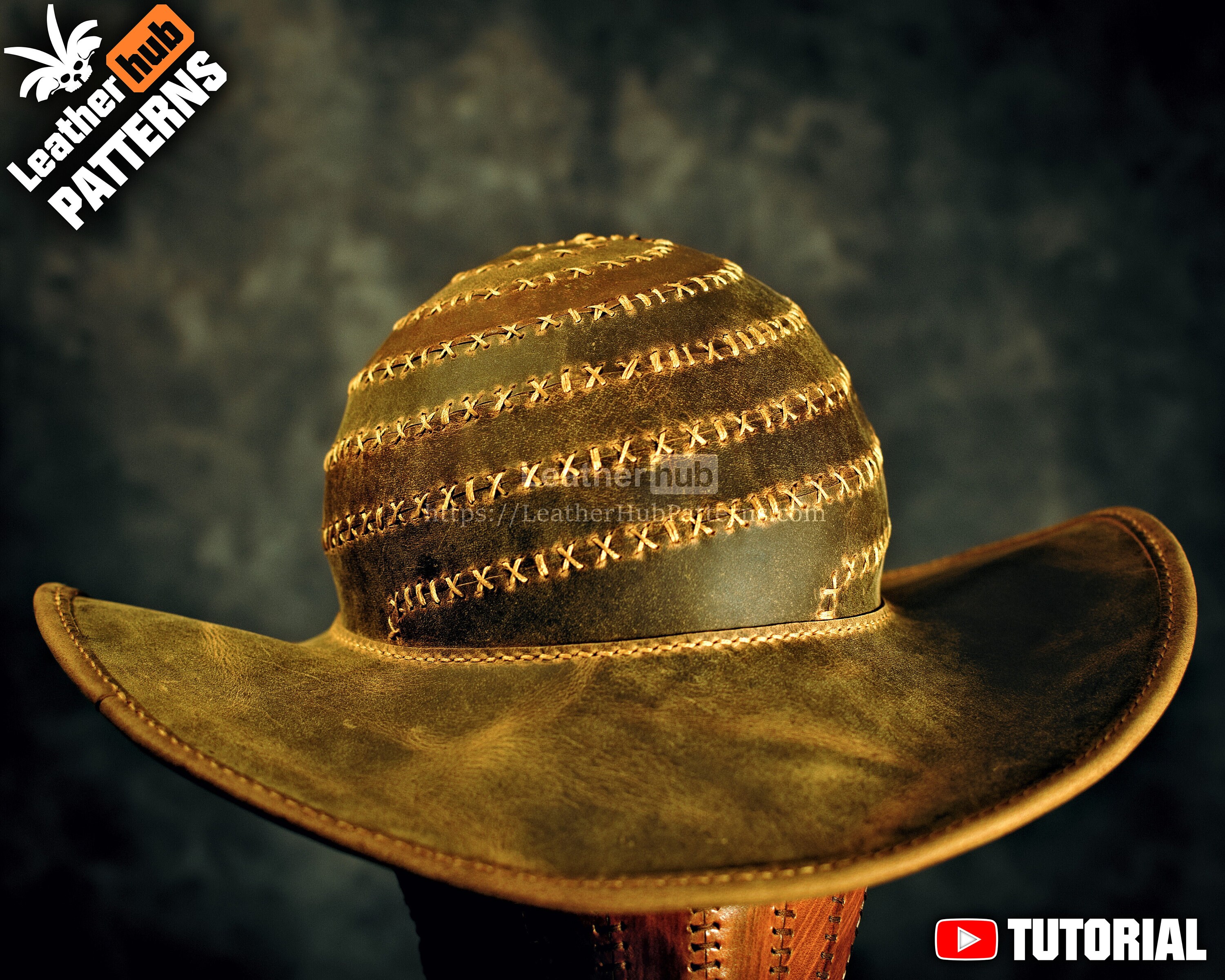 Leather hat pattern PDF - by Leatherhub