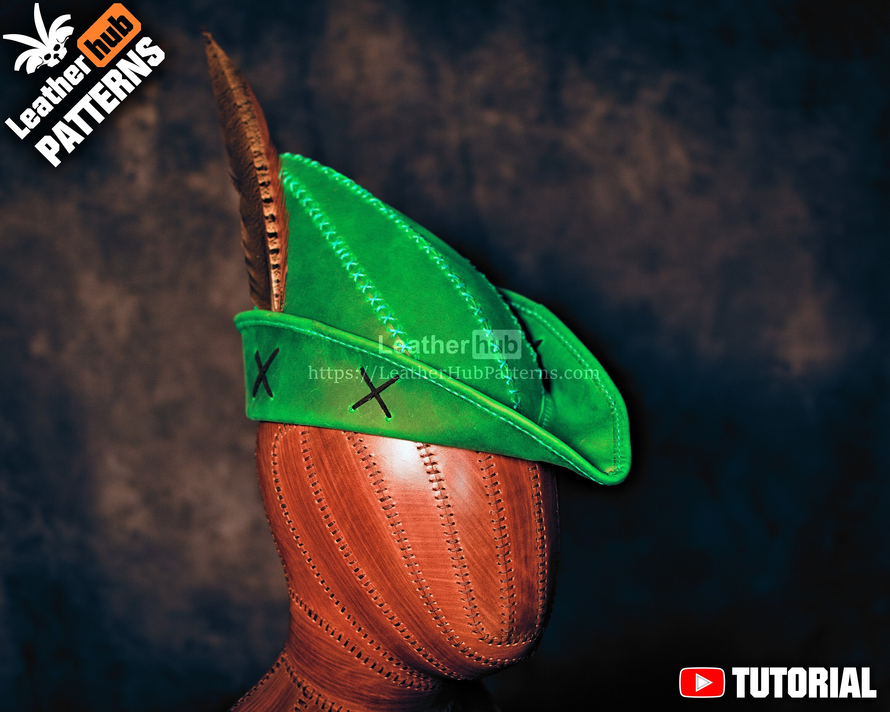 The Robin Hood cap leather pattern PDF - by Leatherhub