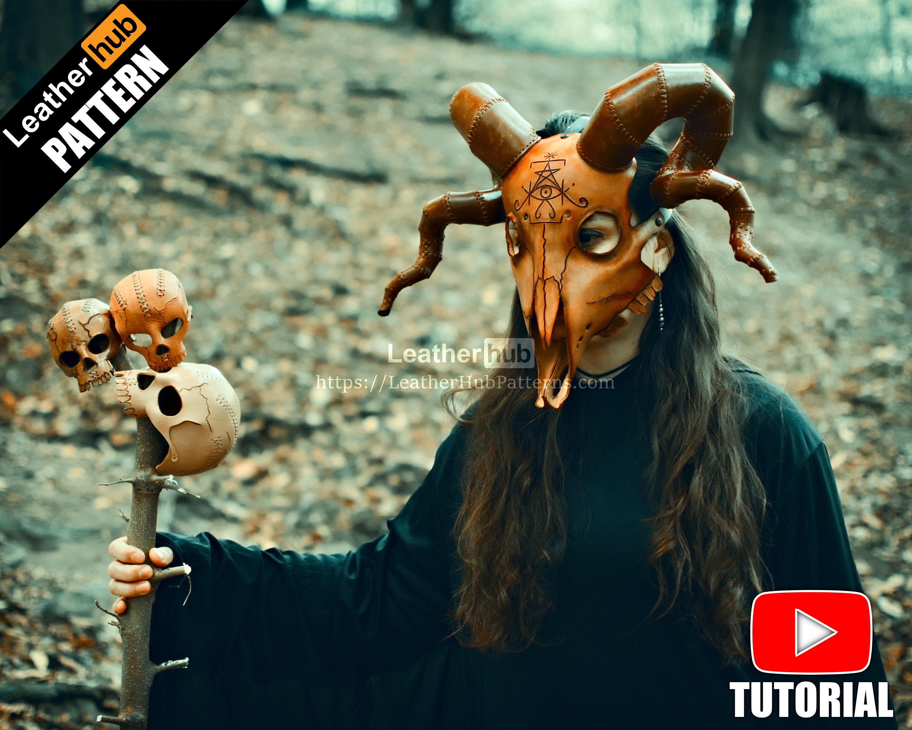 Pagan Skull Mask Leather Pattern PDF by Leatherhub - Etsy