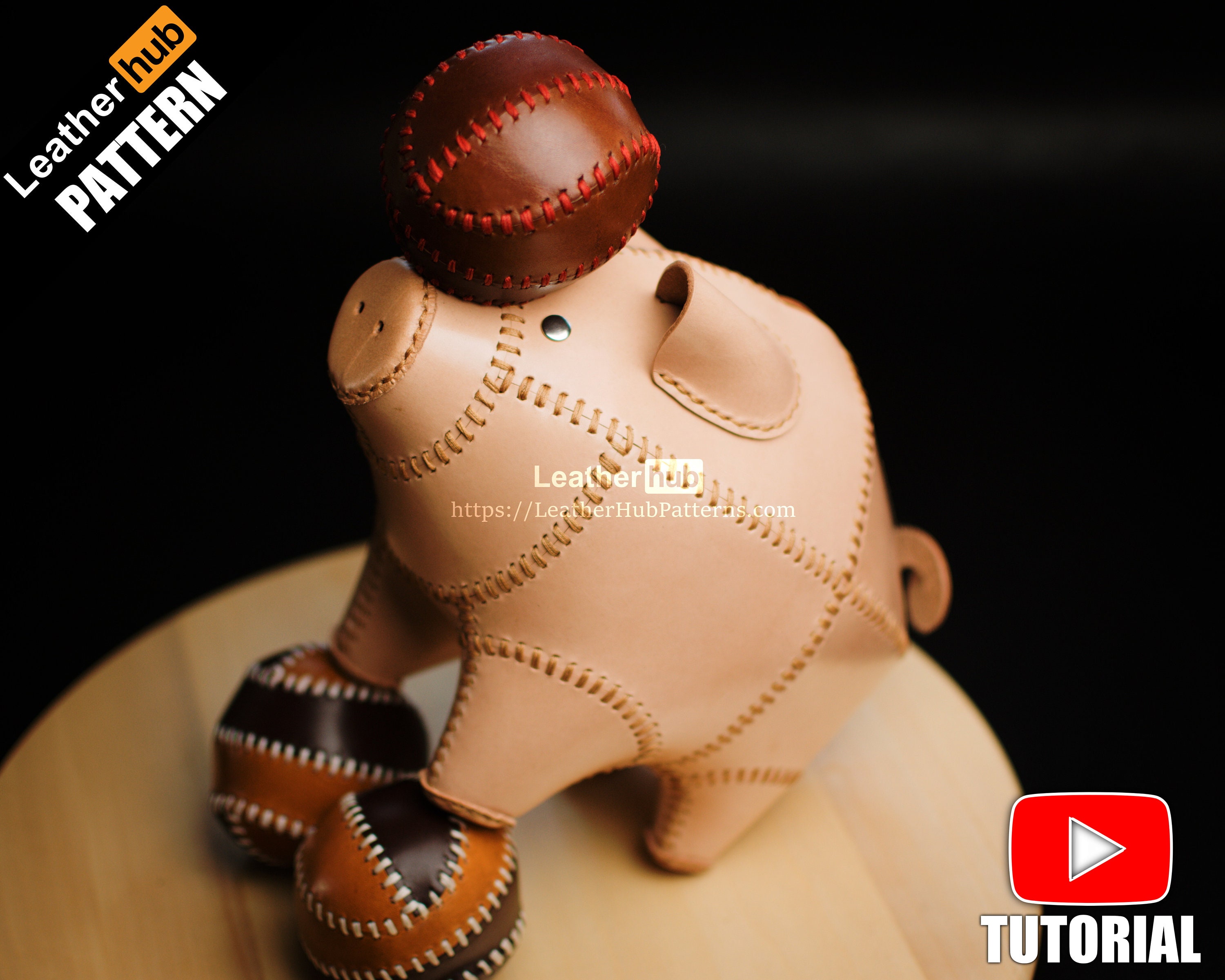 Baseball leather pattern PDF - by Leatherhub