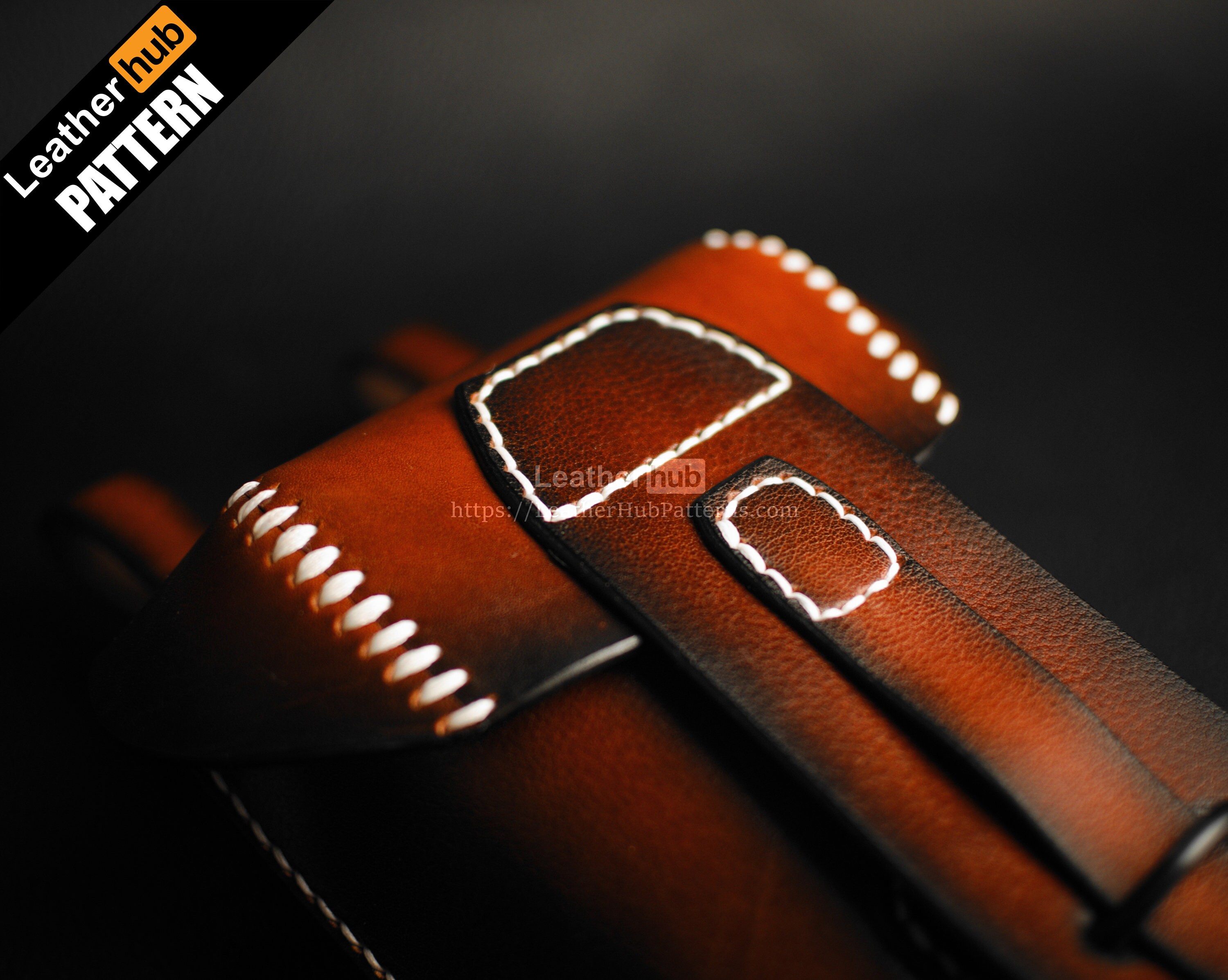 Hip bag leather pattern PDF - by Leatherhub