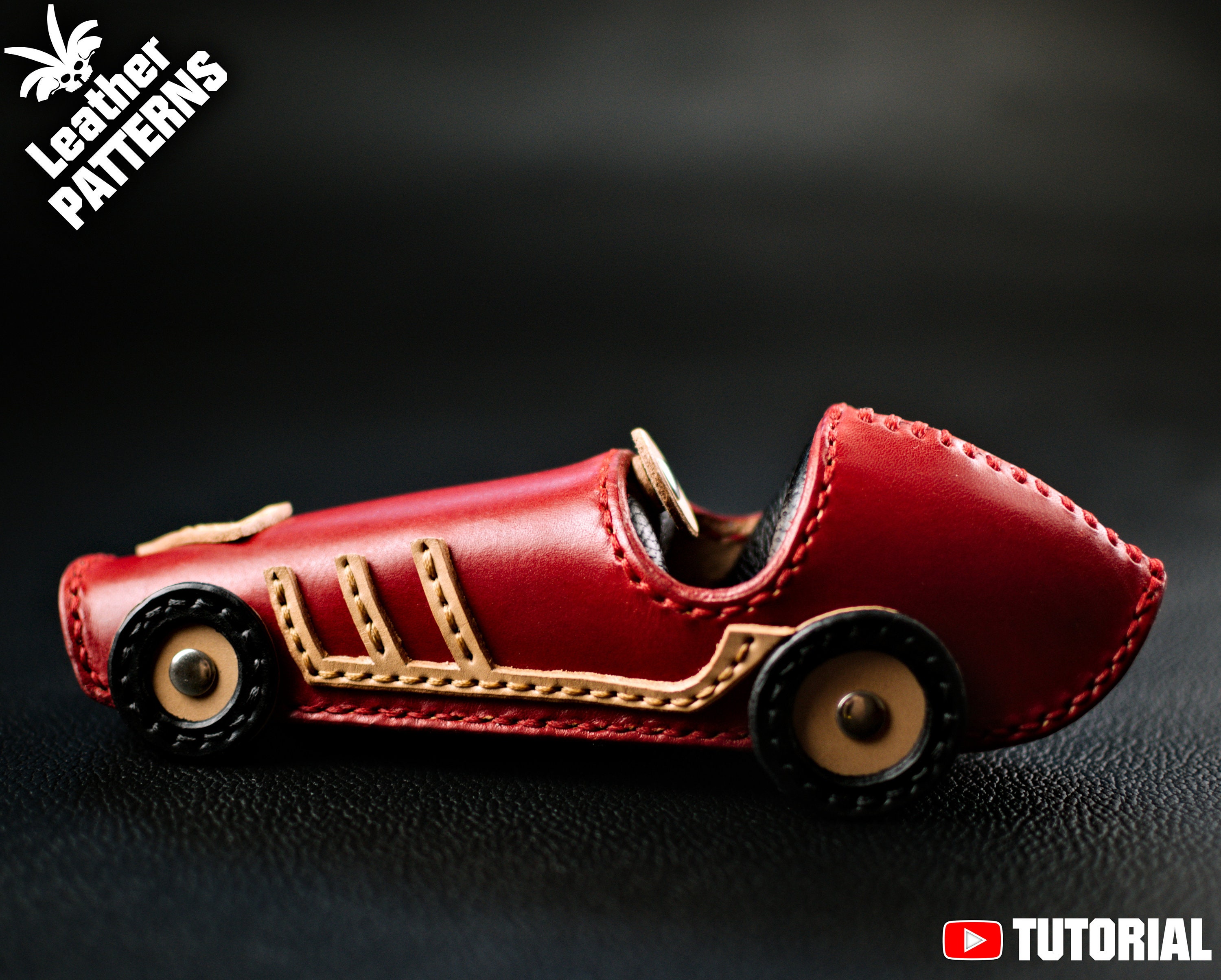 Leather pattern PDF - Toy racing car - by LeatherHubPattern