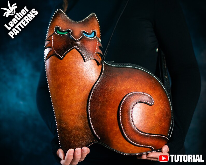 Cat Leather Bag Pattern PDF by Leatherhubpatterns - Etsy