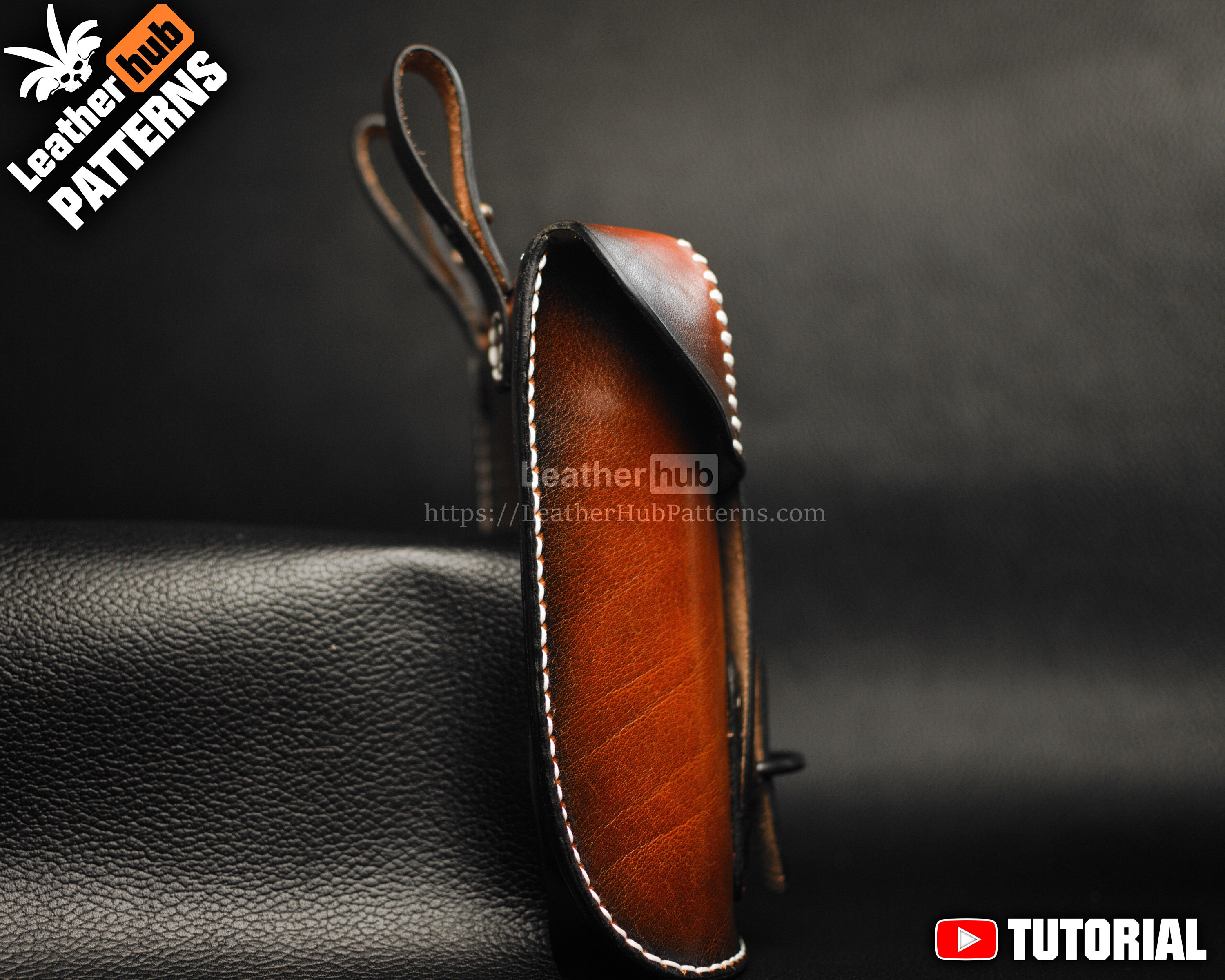 Hip bag leather pattern PDF - by Leatherhub