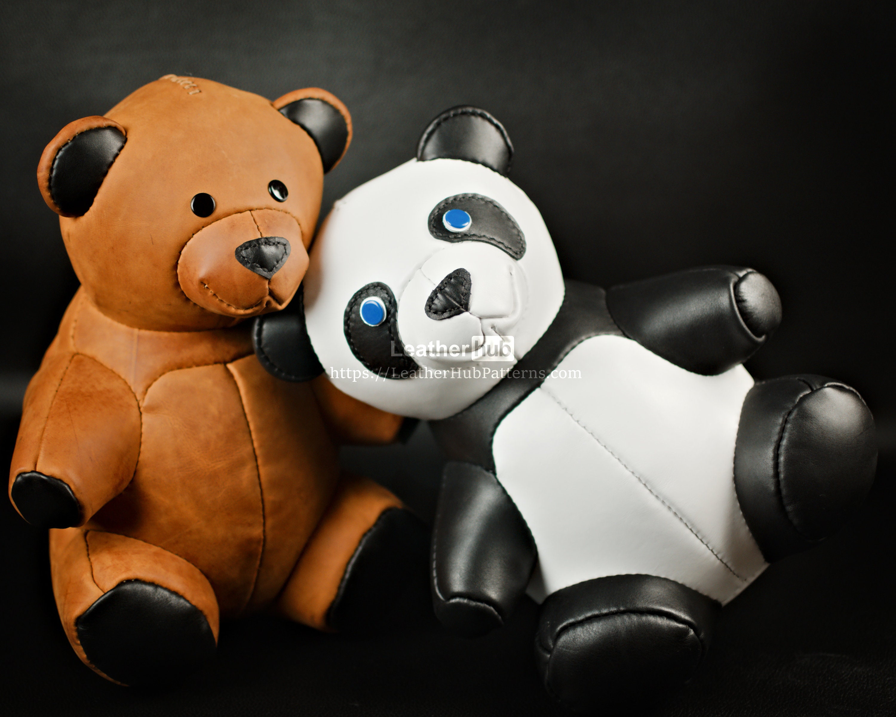 Leather Teddy bears pattern for leather craft with PDF template with ...