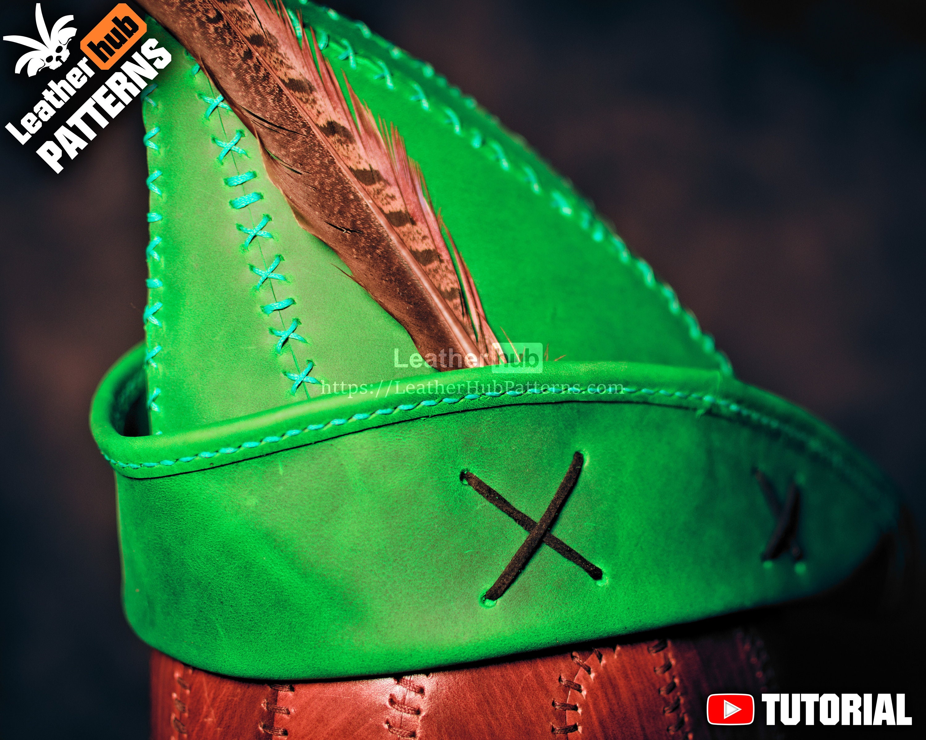 The Robin Hood cap leather pattern PDF - by Leatherhub