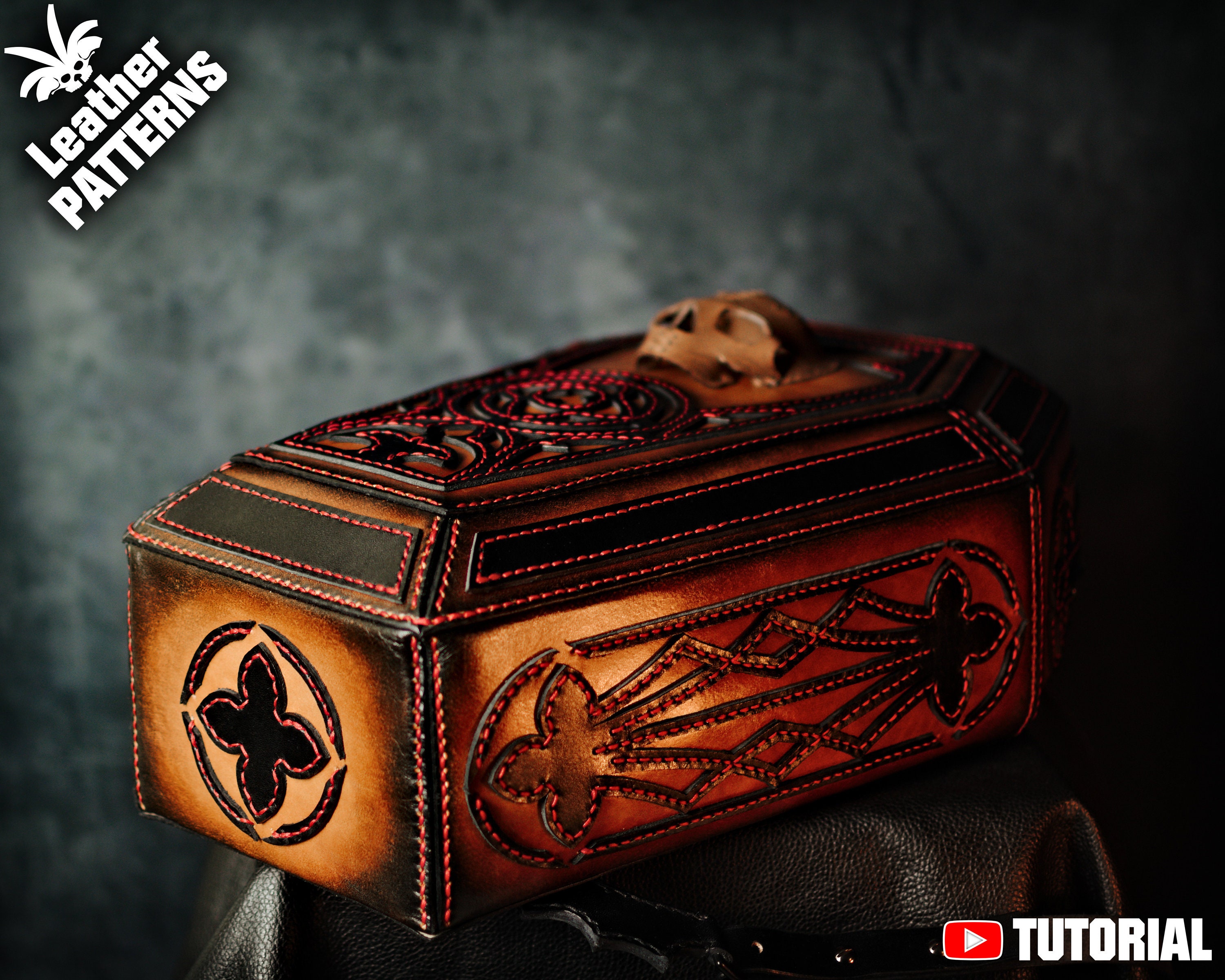 Coffin backpack leather pattern PDF - by LeatherHubPatterns