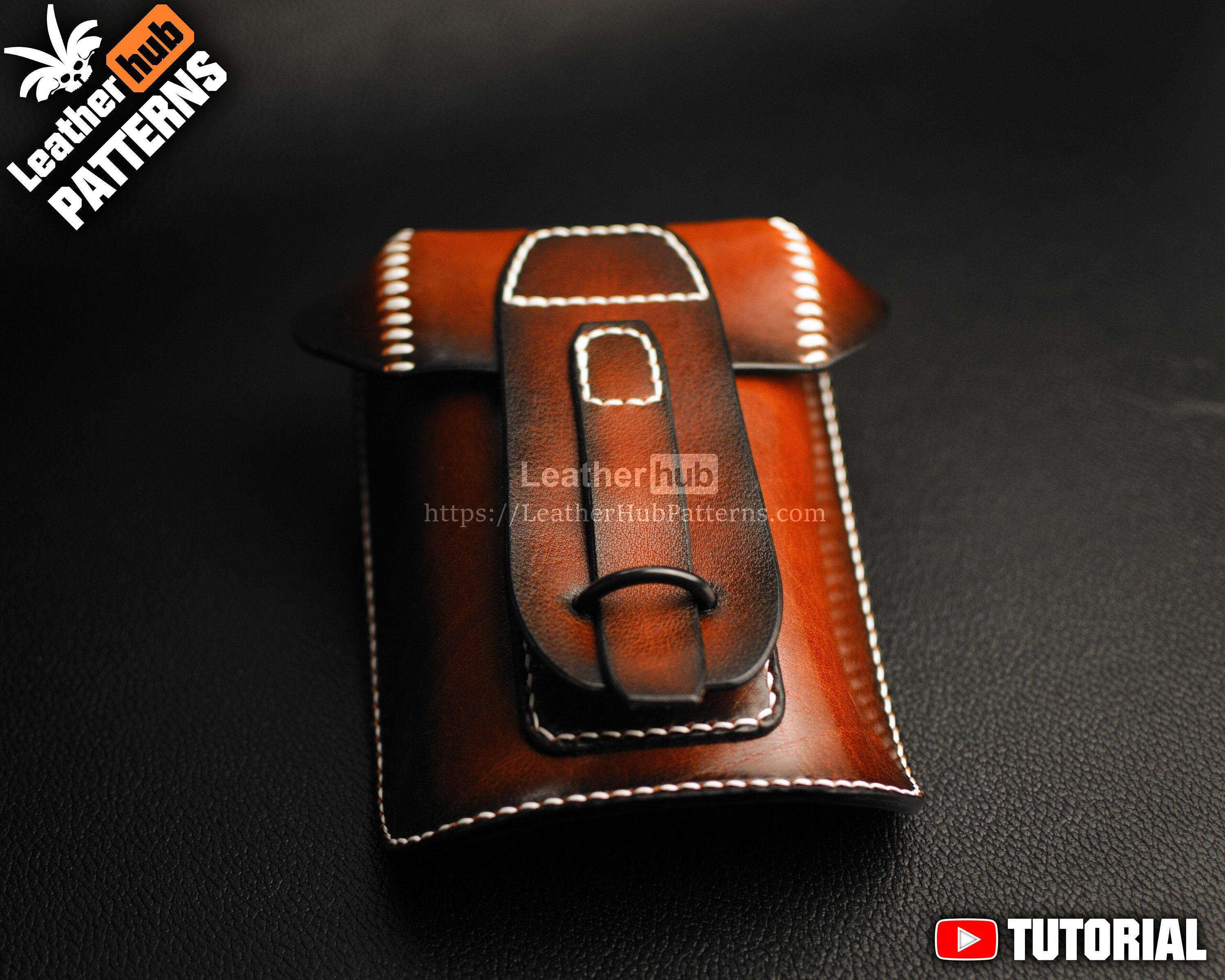 Hip bag leather pattern PDF - by Leatherhub