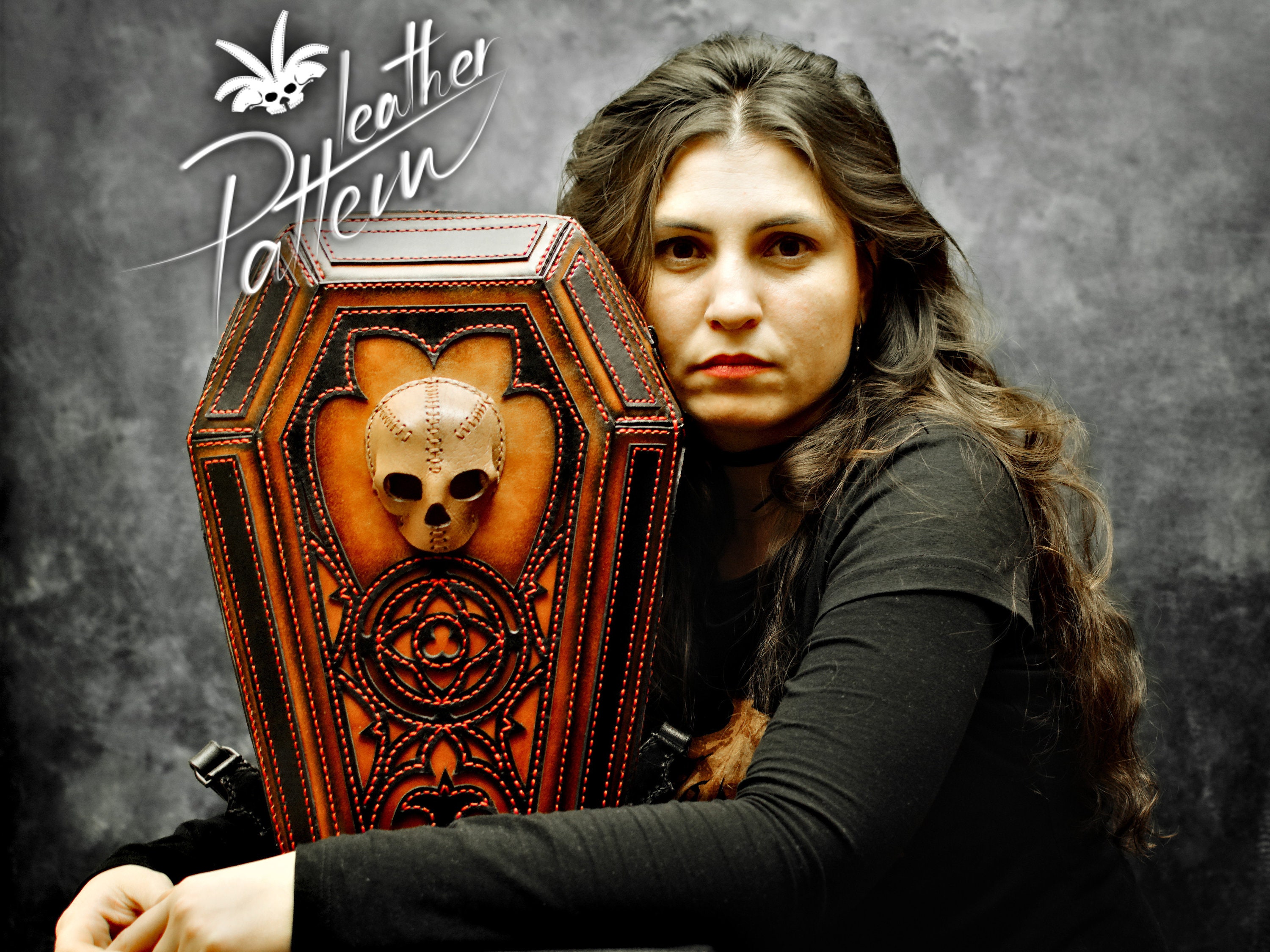 Coffin backpack leather pattern PDF - by LeatherHubPatterns